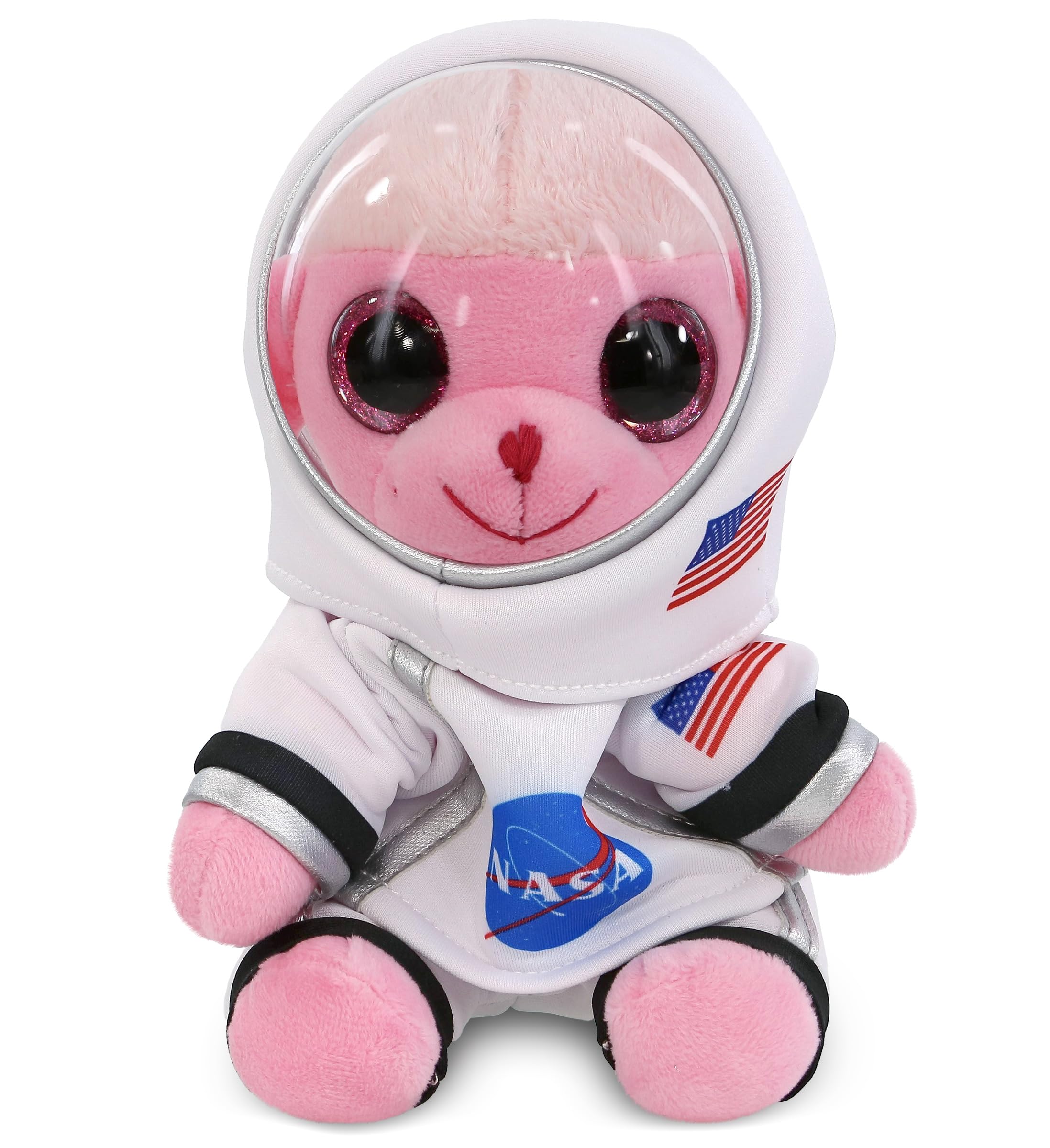 Amazon.com: DolliBu Big Eye Pink Poodle Astronaut Plush Toy - Super ...