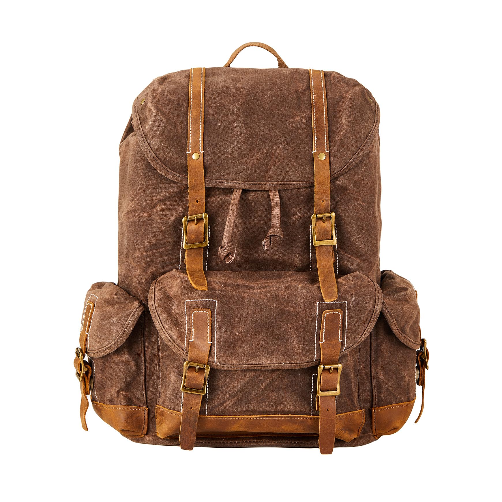 Amazon.com: BRASS TACKS Leathercraft Backpack for Men Heavy Duty Waxed ...