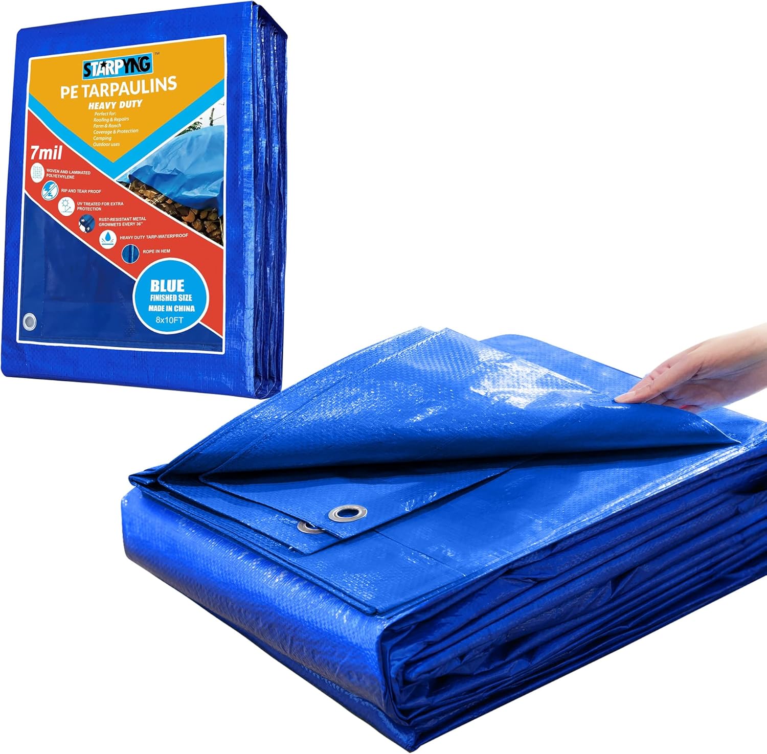 STARPYNG -- Multifunctional Blue Waterproof tarpaulin-7mil，Waterproof ...