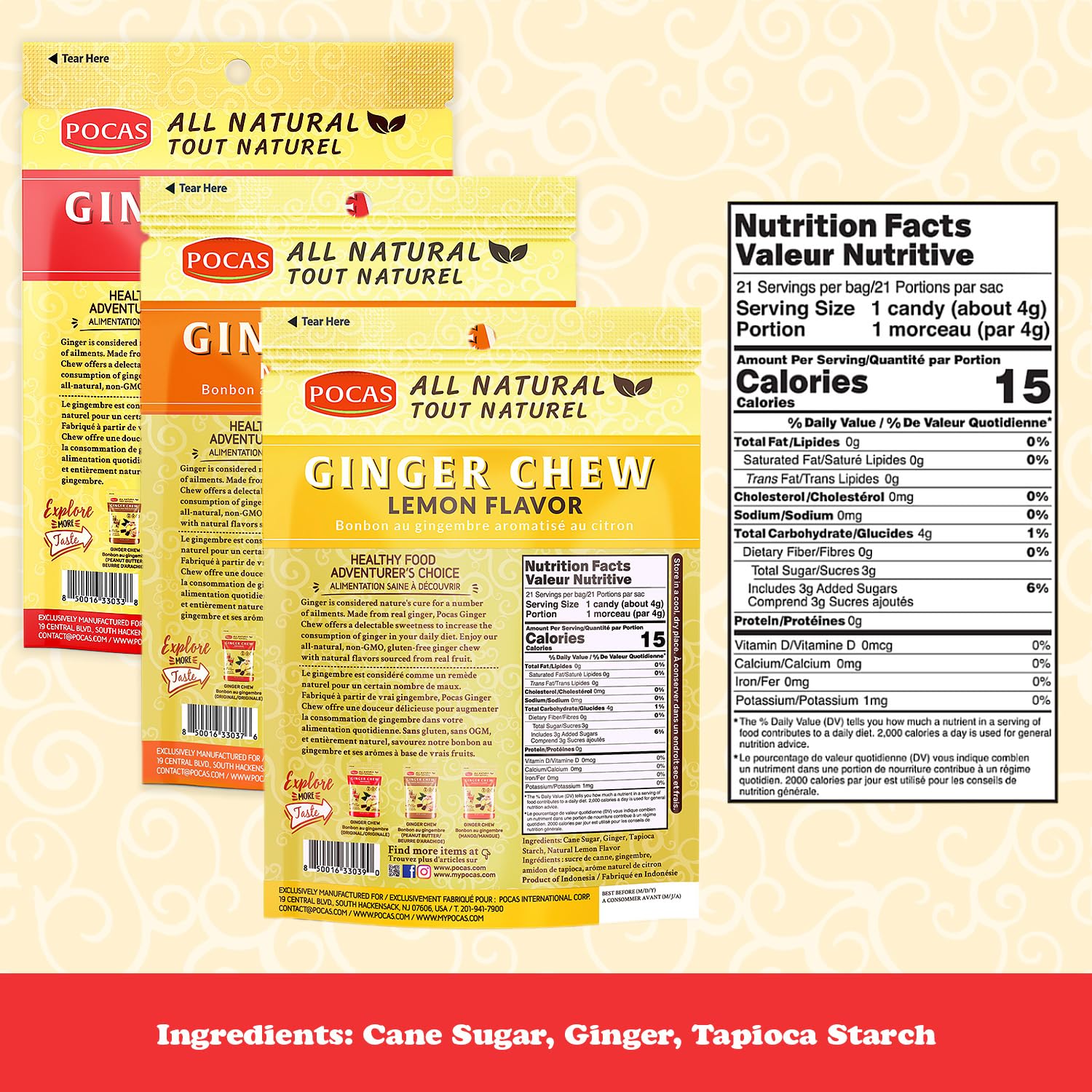 Snapklik.com : Pocas Ginger Chews, Variety Pack - Mango, Original, And ...