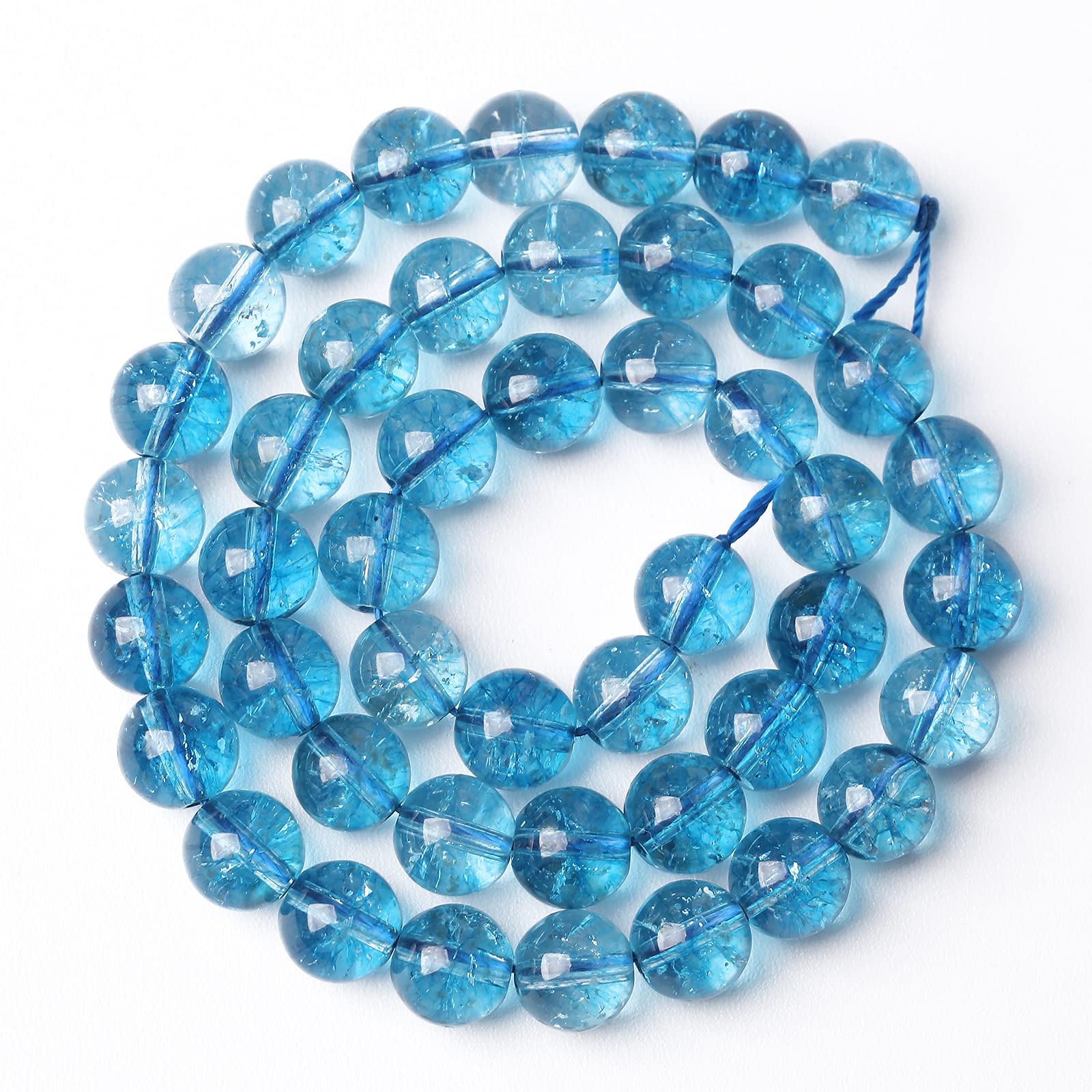 Amazon.com: 45PCS 8MM Beads Blue Crystal Quartz Gem Energy Crystal ...
