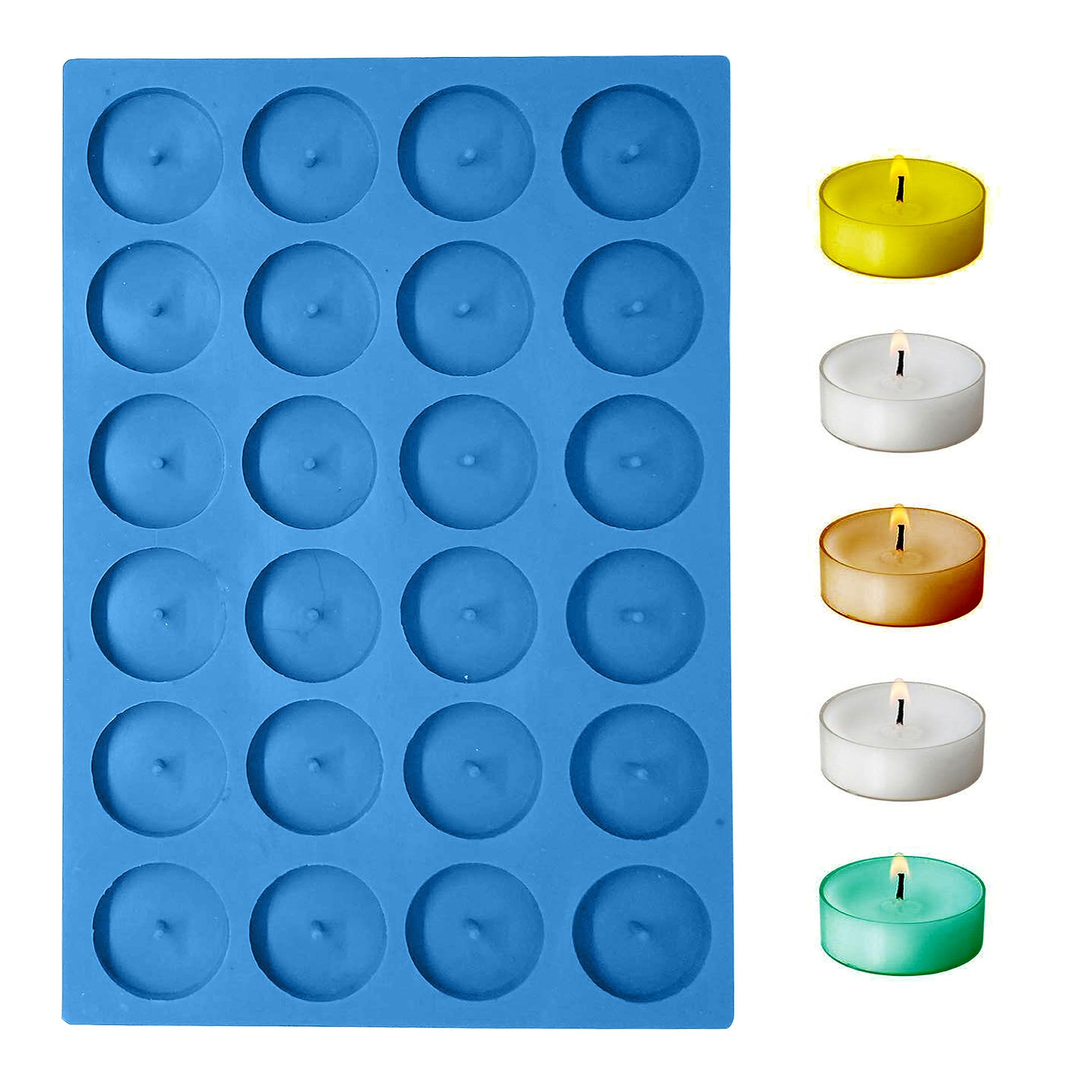 MoldBerry Candle Moulds for 24 Cavity Round Shape Candle Making ...