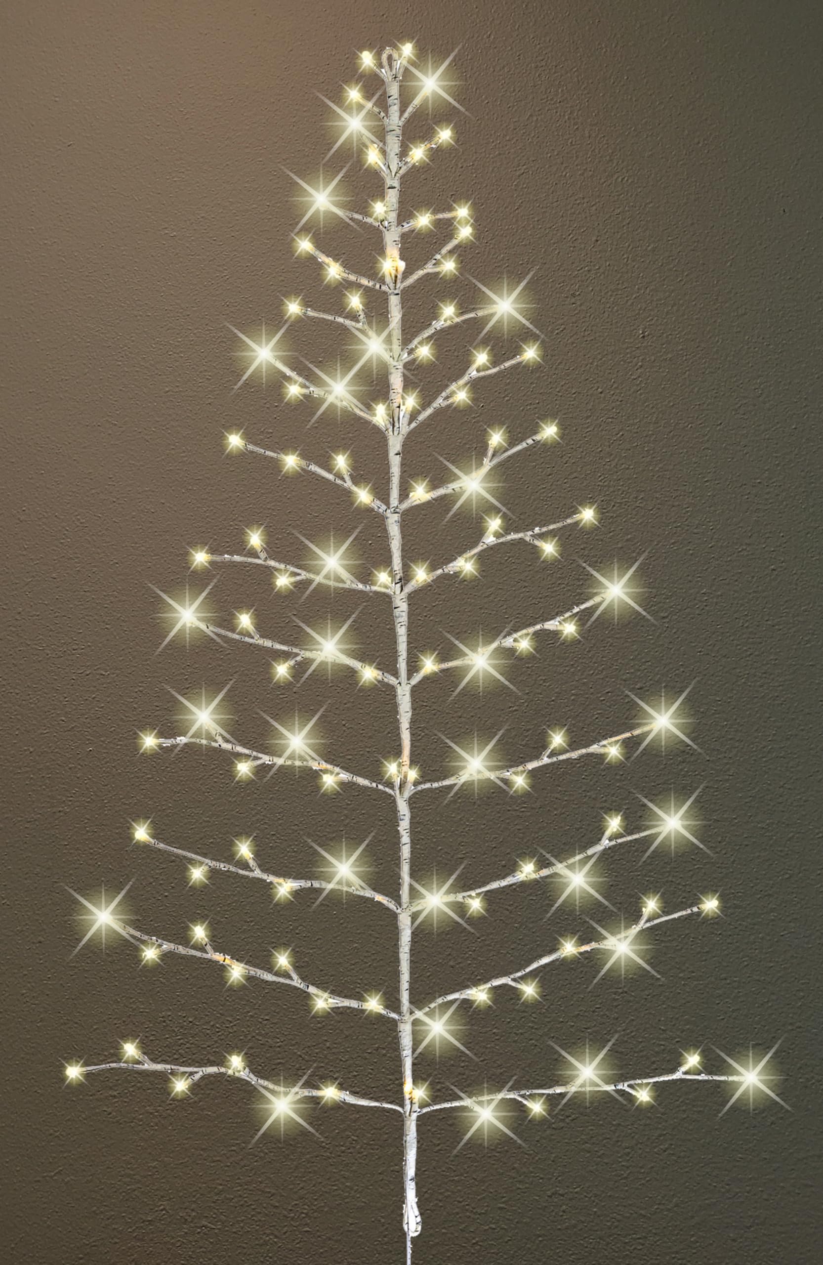 Amazon.com : Lighted White Birch Christmas Wall Tree - Indoor/Outdoor ...