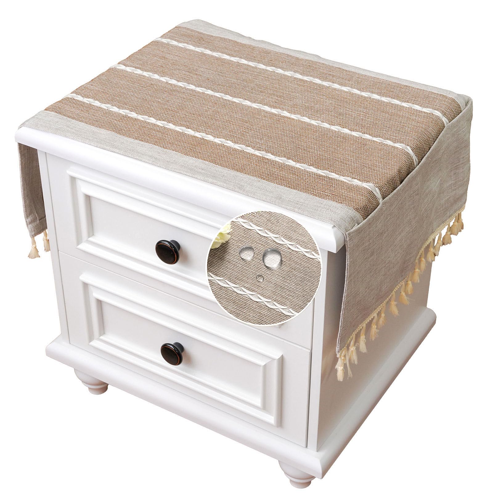 Amazon.com: SIELUNO Nightstand Cover, Rectangle Bedside Tablecloth with ...