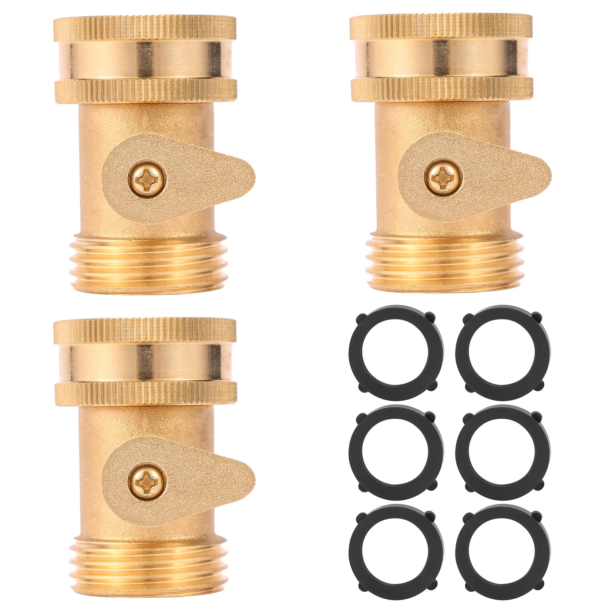 Snapklik.com : 3/4 Brass Garden Hose Shut Off Valve,1-Way Restricted ...