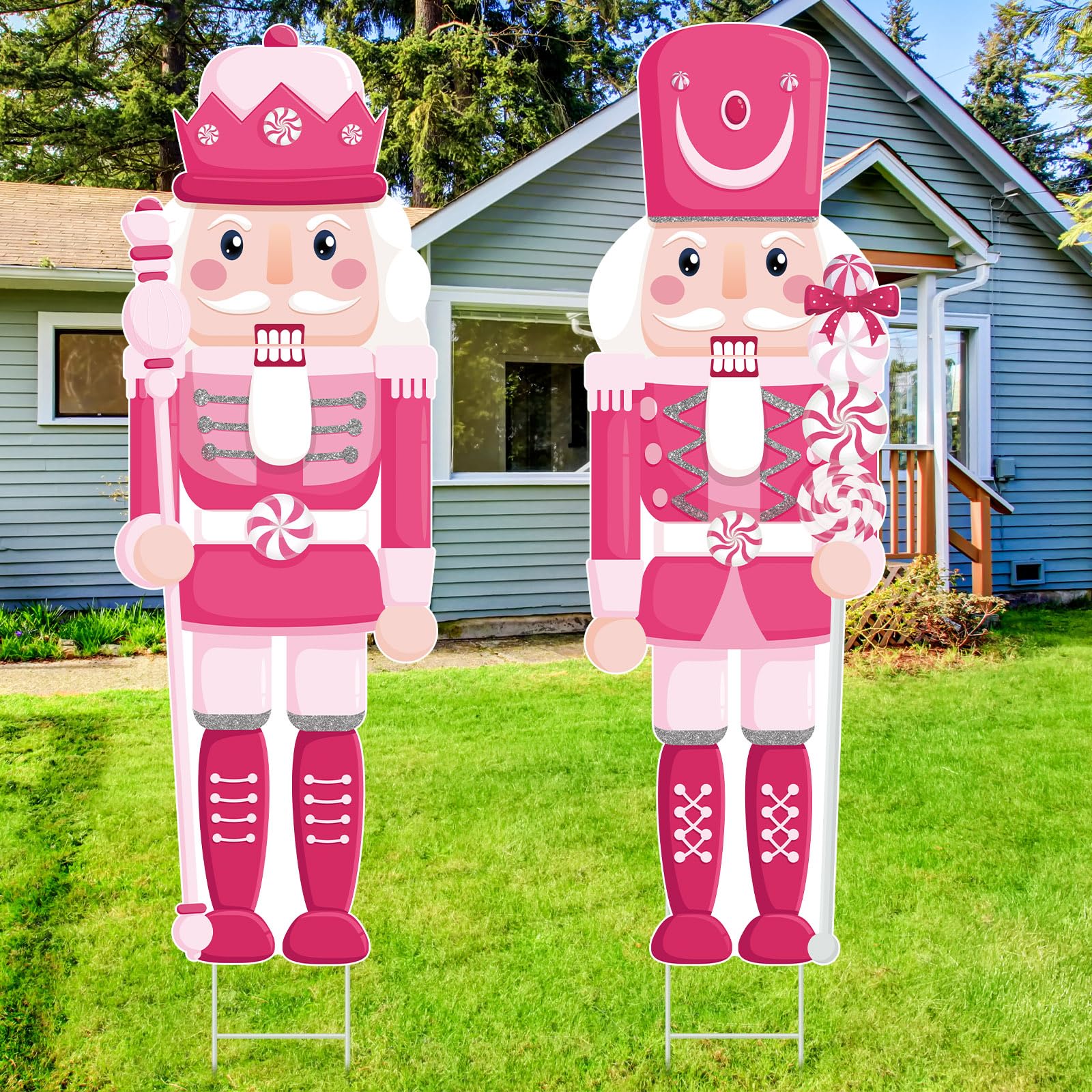 Amazon.com: Capoda 2 Pcs Large Christmas Nutcracker Yard Sign with ...