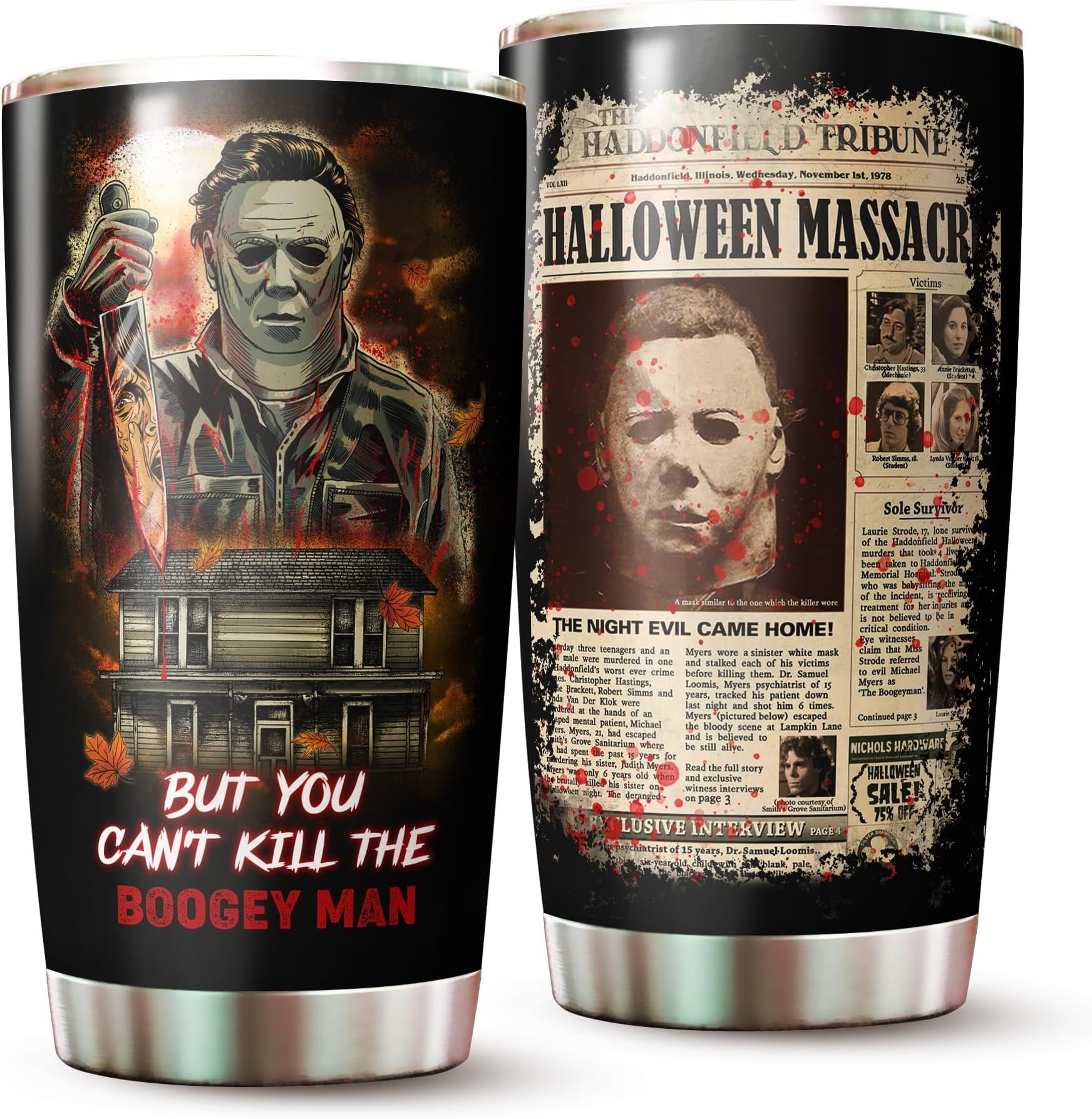 Amazon.com | ZOOPAA Horror Coffee Tumbler 30 Oz Travel Mug With Lid ...