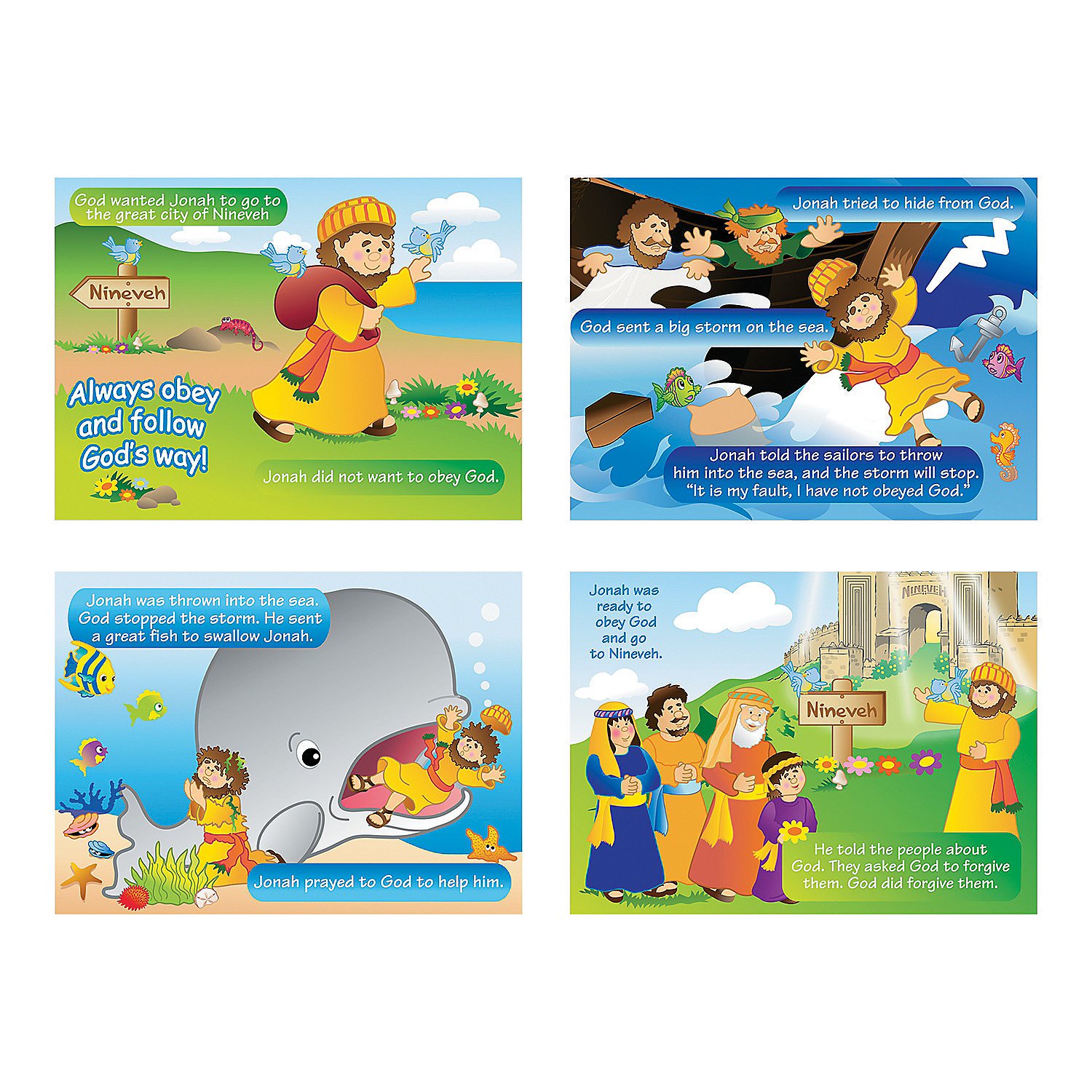 Amazon.com: Fun Express Jonah and The Whale Sticker Scenes (Makes 24 ...