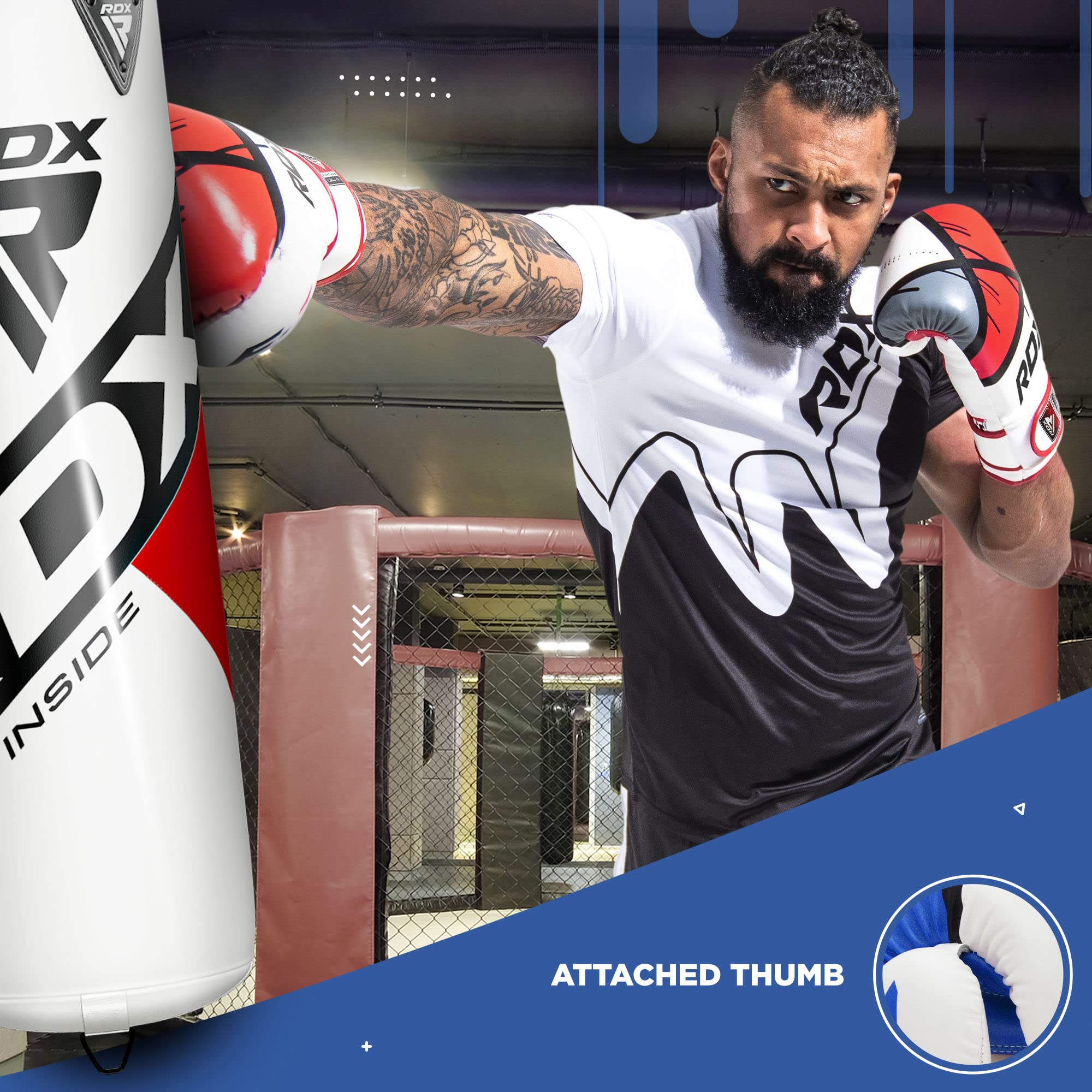 RDX Cosmo Boxing Gloves Muay Thai Training Maya Hide Leather