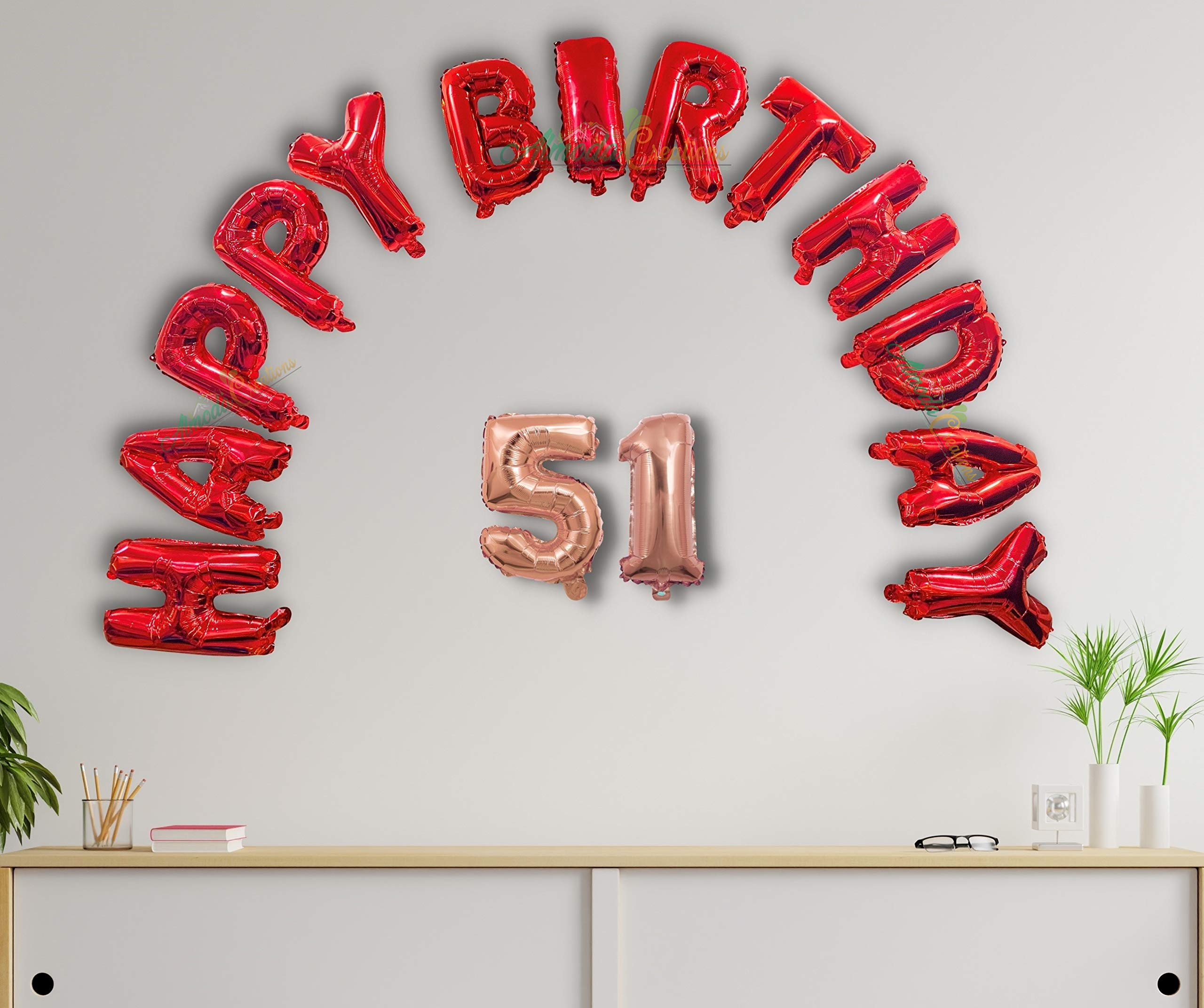 Buy Almoda Creations® Happy 51st Birthday Decoration Set, 51st Happy ...