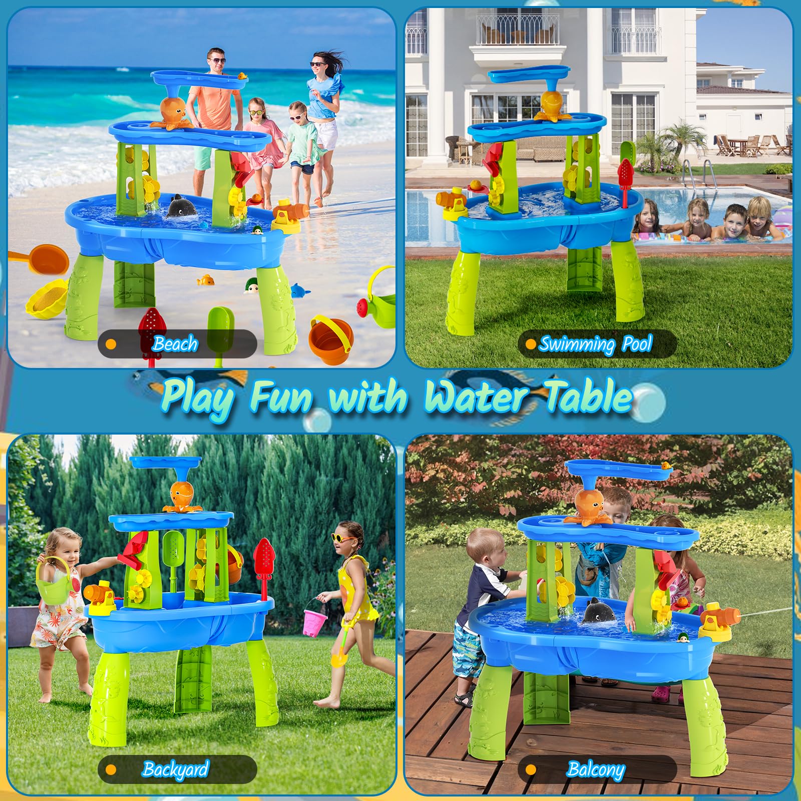 Snapklik.com : 2024 Upgraded Water Table Toys For Kids, 3-Tier ...