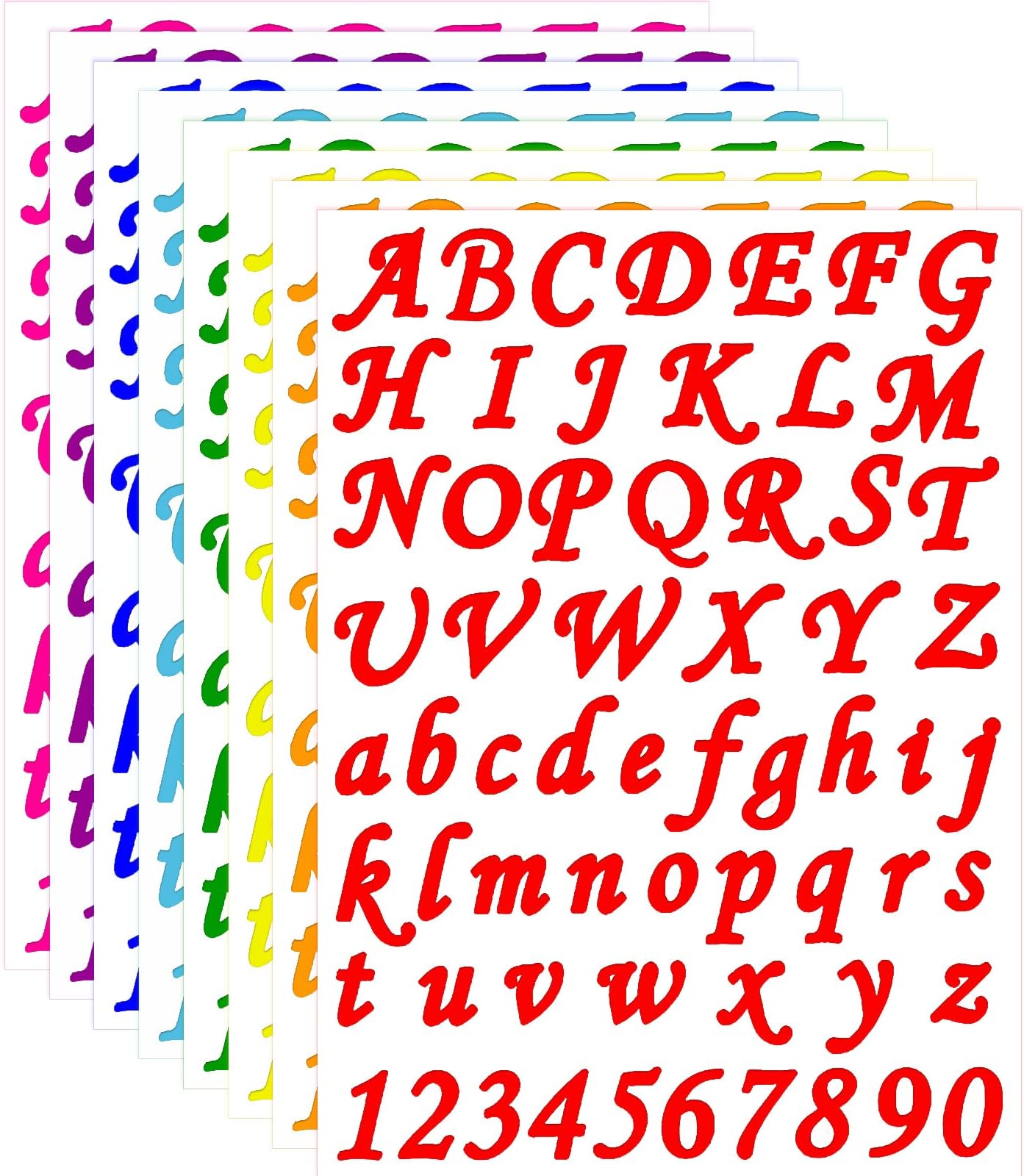 Amazon.com: Spakon 8 Sheets Vinyl Letter Stickers Self Adhesive ...