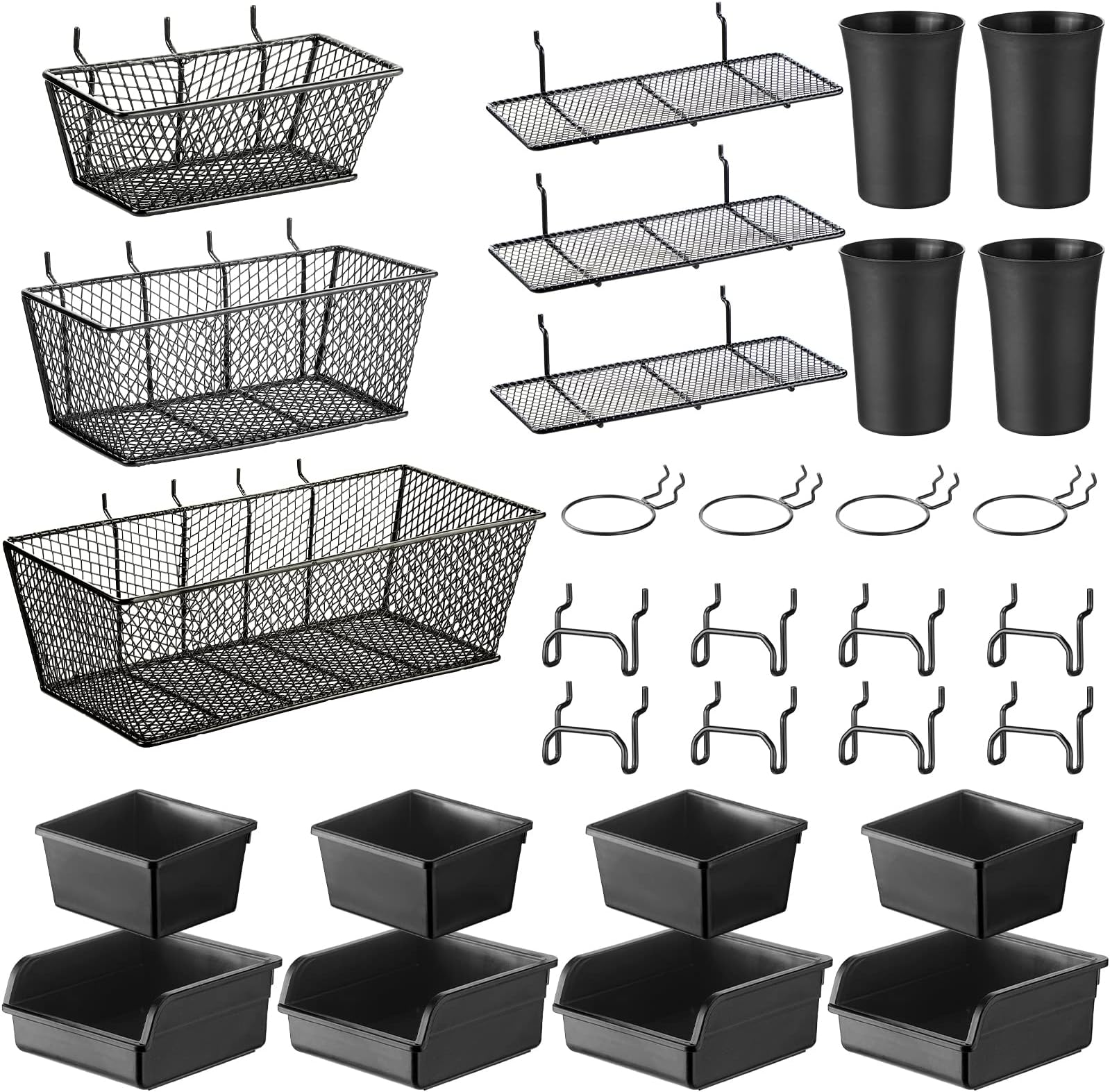Amazon.com: 30 Pcs Pegboard Accessories Organizer Kit Includes Pegboard ...