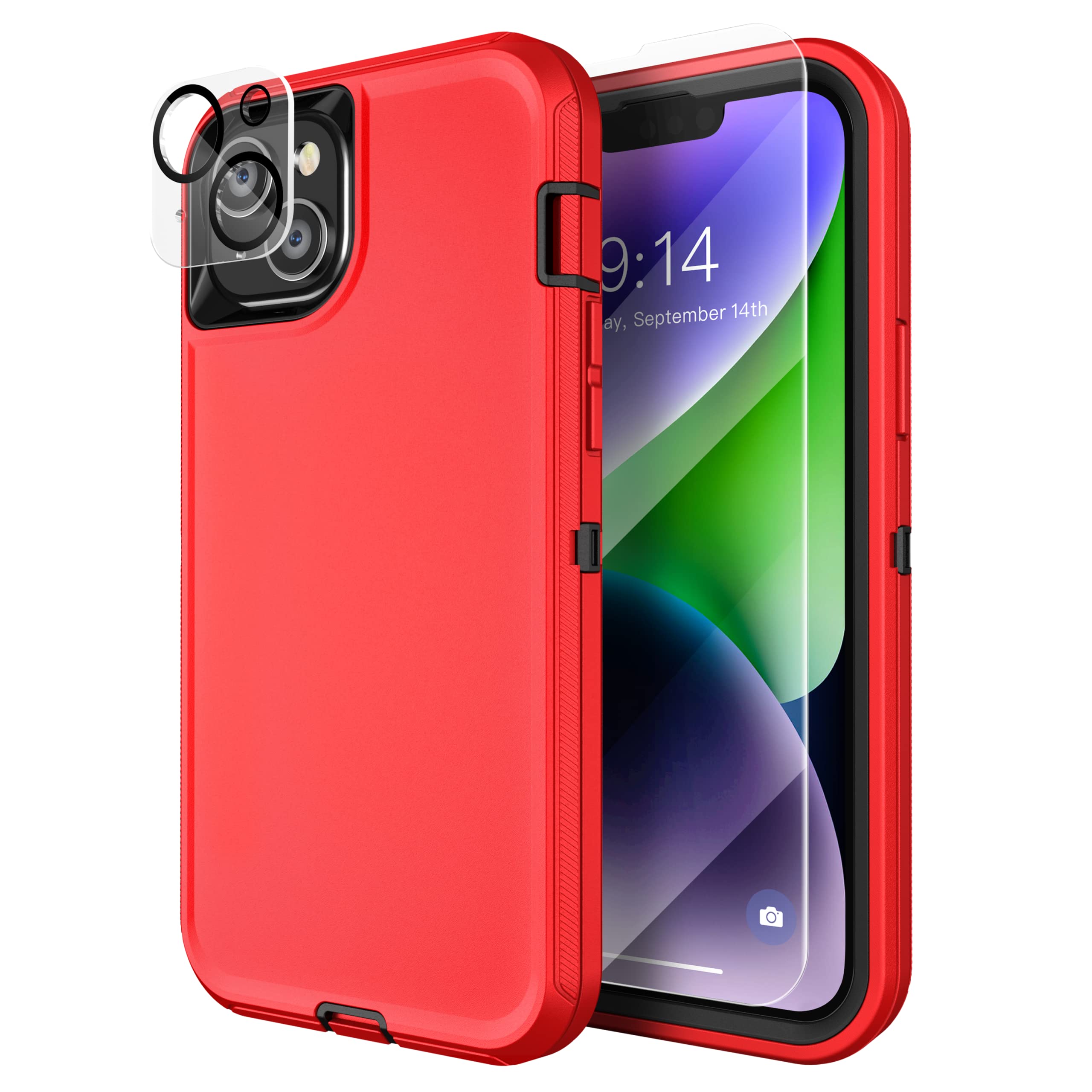 Amazon.com: MXX Heavy Duty Made for iPhone 14 Plus Case with Tempered ...