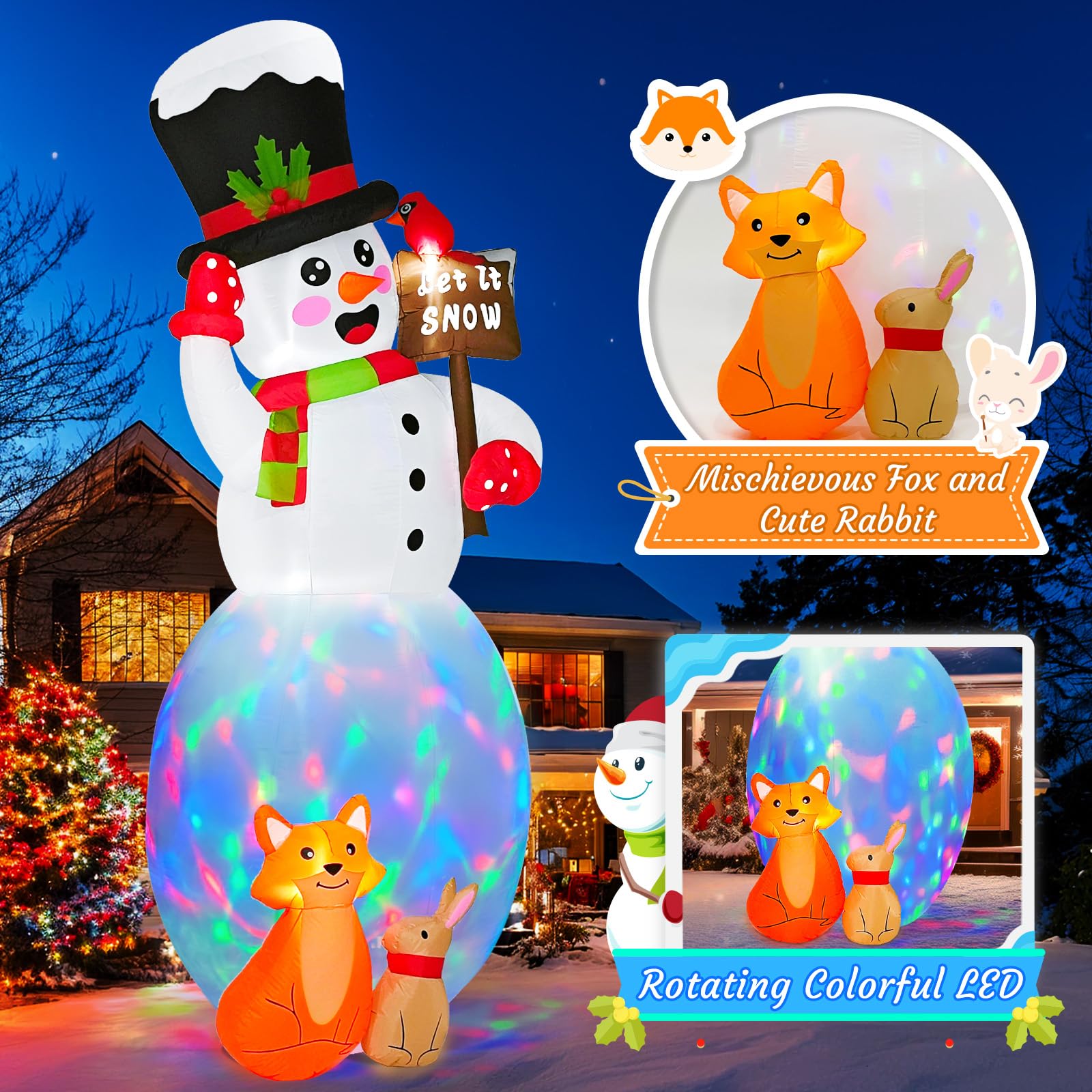 Outdoor Christmas Decorations 12FT Giant Inflatable Snowman Outdoor ...