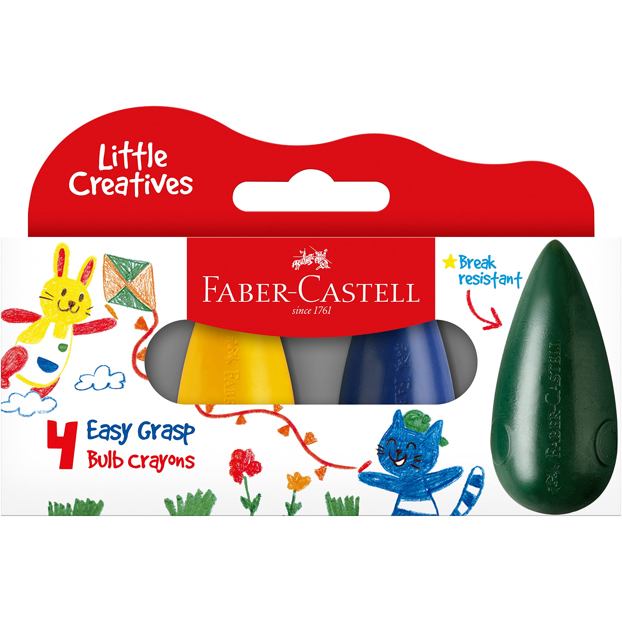 Faber-Castell Little Creatives Easy Grasp Bulb Crayons – Pack of 4 (37 ...