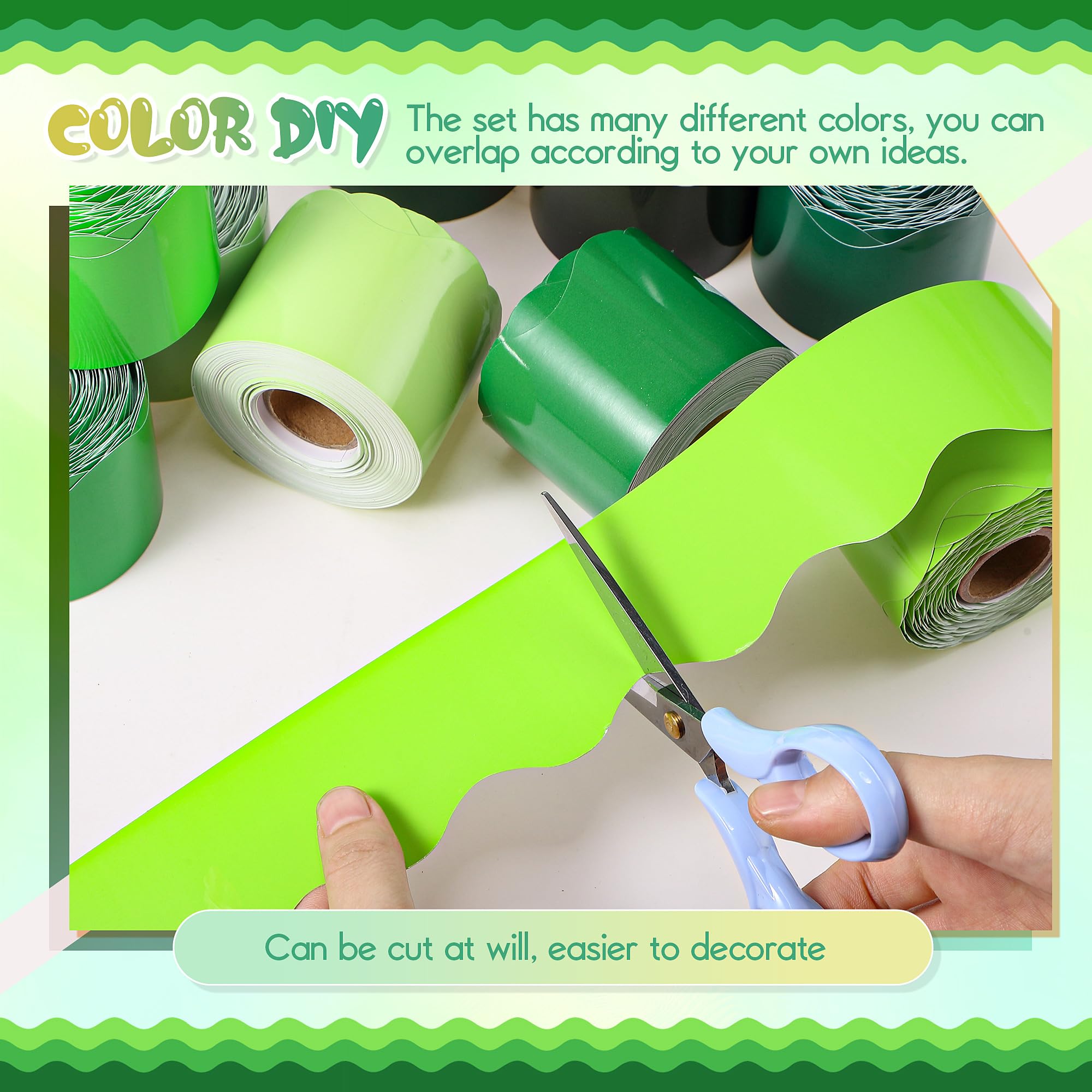 Snapklik.com : Ctosree 12 Roll 630 Ft Colorful Bulletin Board Borders ...