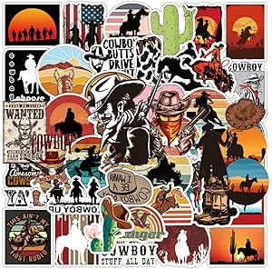 Amazon.com: 100PCS Cowboy Stickers, Country Western Decals Vinyl ...