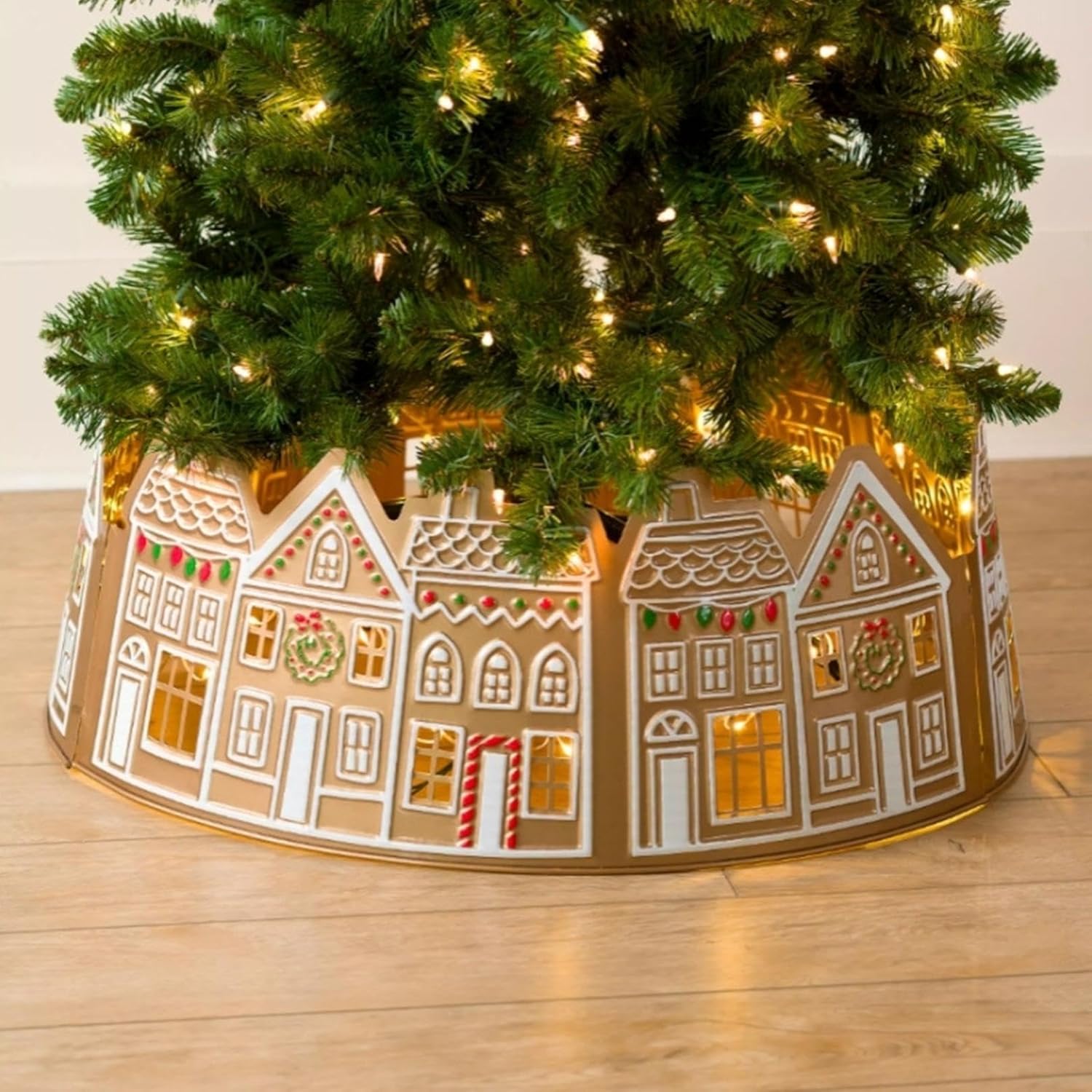 Amazon.com: LED Gingerbread House Christmas Tree Collar 24 Inch Tree ...