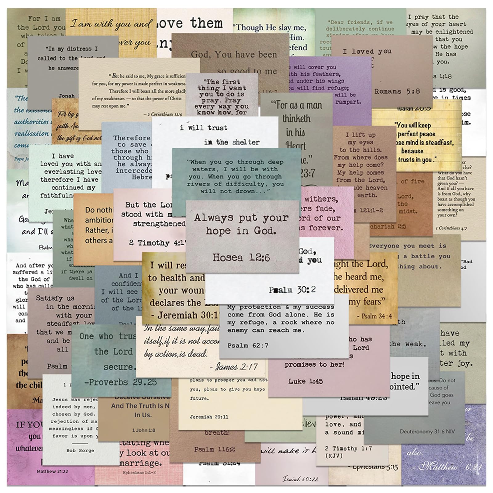 Amazon.com: 60PCS Bible Verse Stickers, Icicrim Vintage Bible Typewriting Stickers for ...