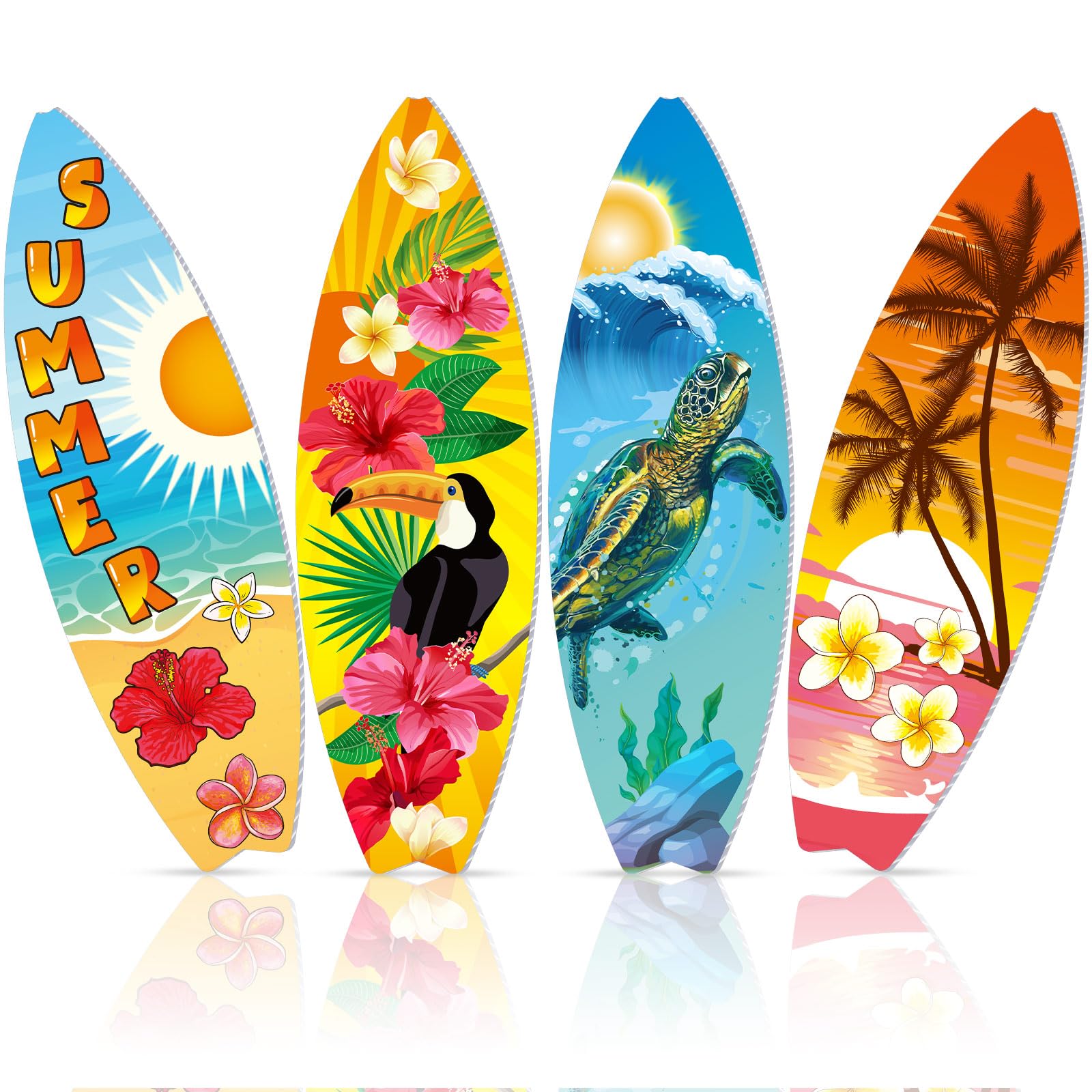 Amazon.com: Silipull 4 Pcs Surfboard Beach Signs 28 Inch Summer Themed ...