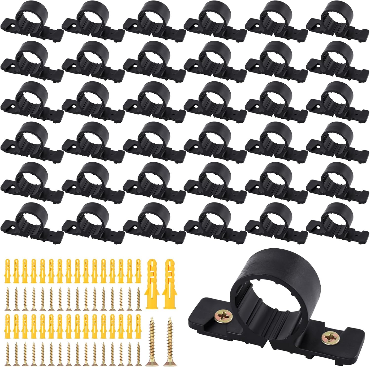 50 Pack 1/2 Inch Pipe Supports Suspension Pex Pipe Clamp Tubing ...