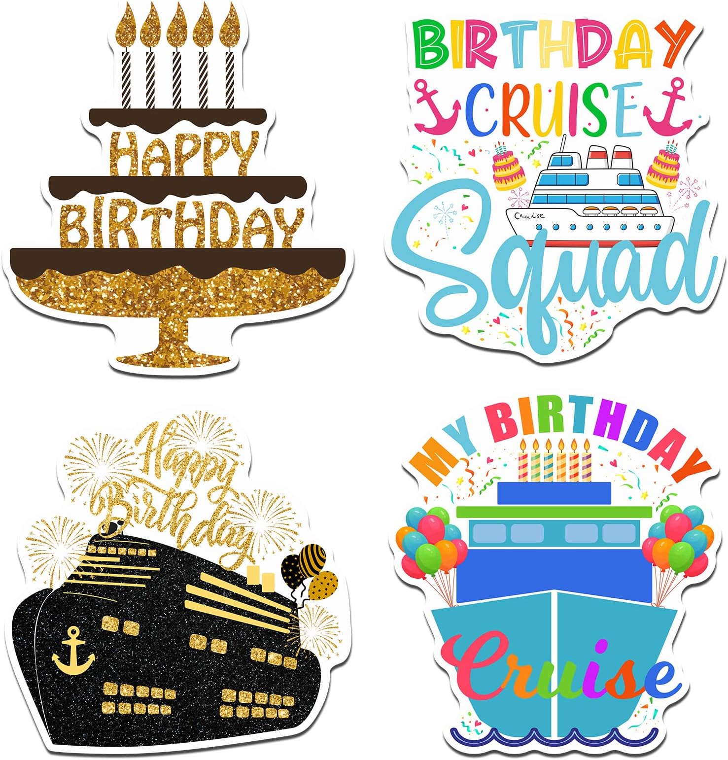 Amazon.com: 19 Pcs My Birthday Cruise Door Decorations Magnetic ...