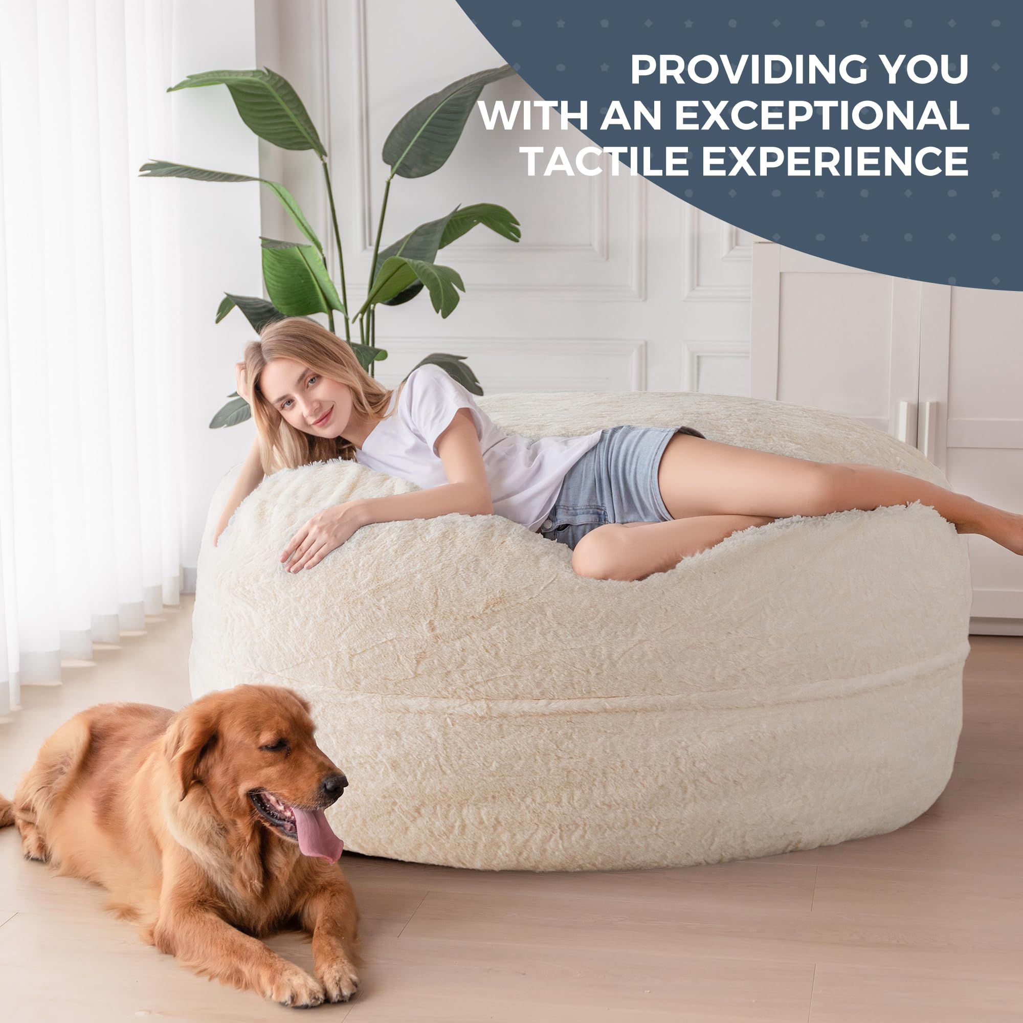 Snapklik.com : Giant Bean Bag Chair Bed For Adults, Convertible Beanbag ...