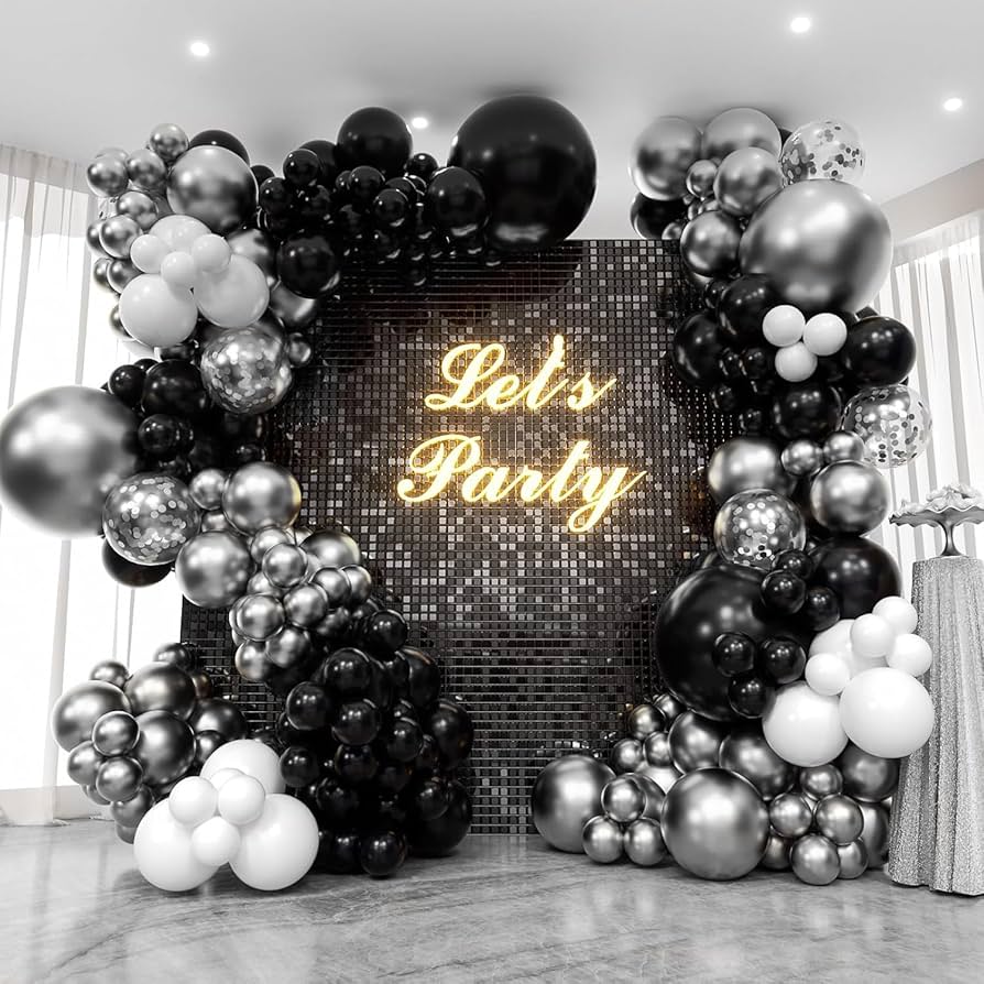 Black And Silver Balloons Background