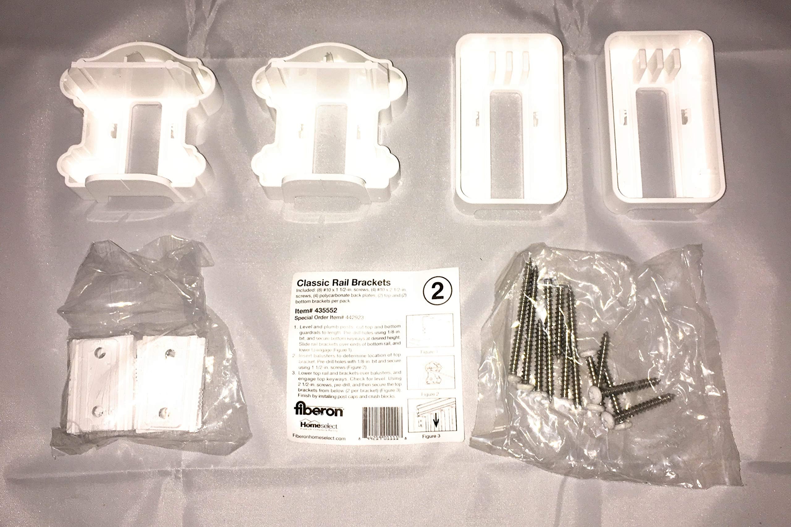 Fiberon 2-Pair White Sentry Stair Brackets for Homeselect Composite ...