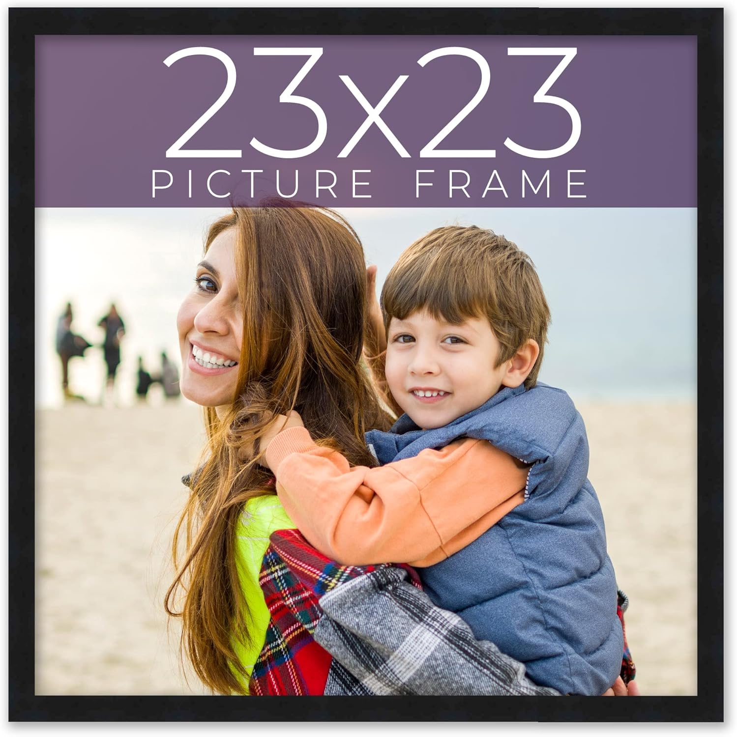 Amazon.com - 23x23 Frame Black Real Wood Picture Frame Width 0.75 ...