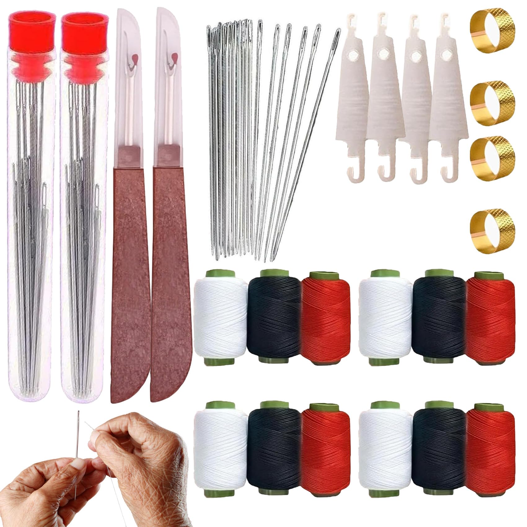 Snapklik.com : Newbeew Sewing Kit,Hosenwelt 37PCS Sewing Tool Set,Needles Thread Hand Repair ...