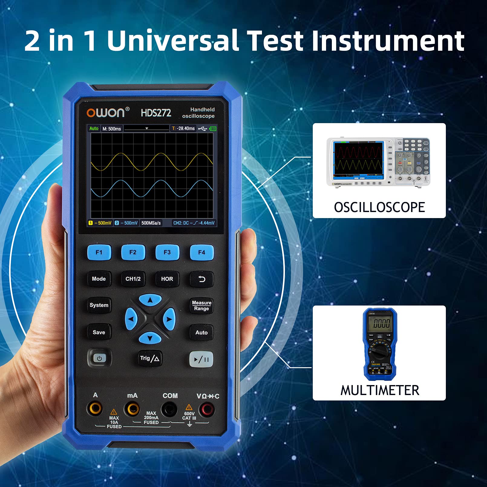 Snapklik.com : OWON HDS272 Oscilloscope 2 In 1 Universal Test ...