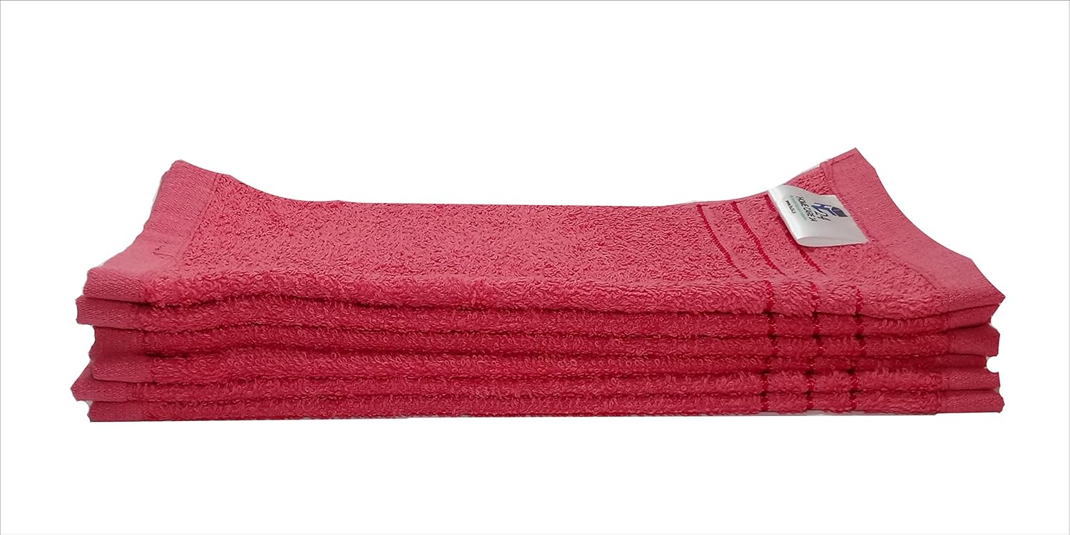 HomeCare24's 100% Cotton Classic Face Towel Set of 6 (Coral) : Amazon.in: Home & Kitchen