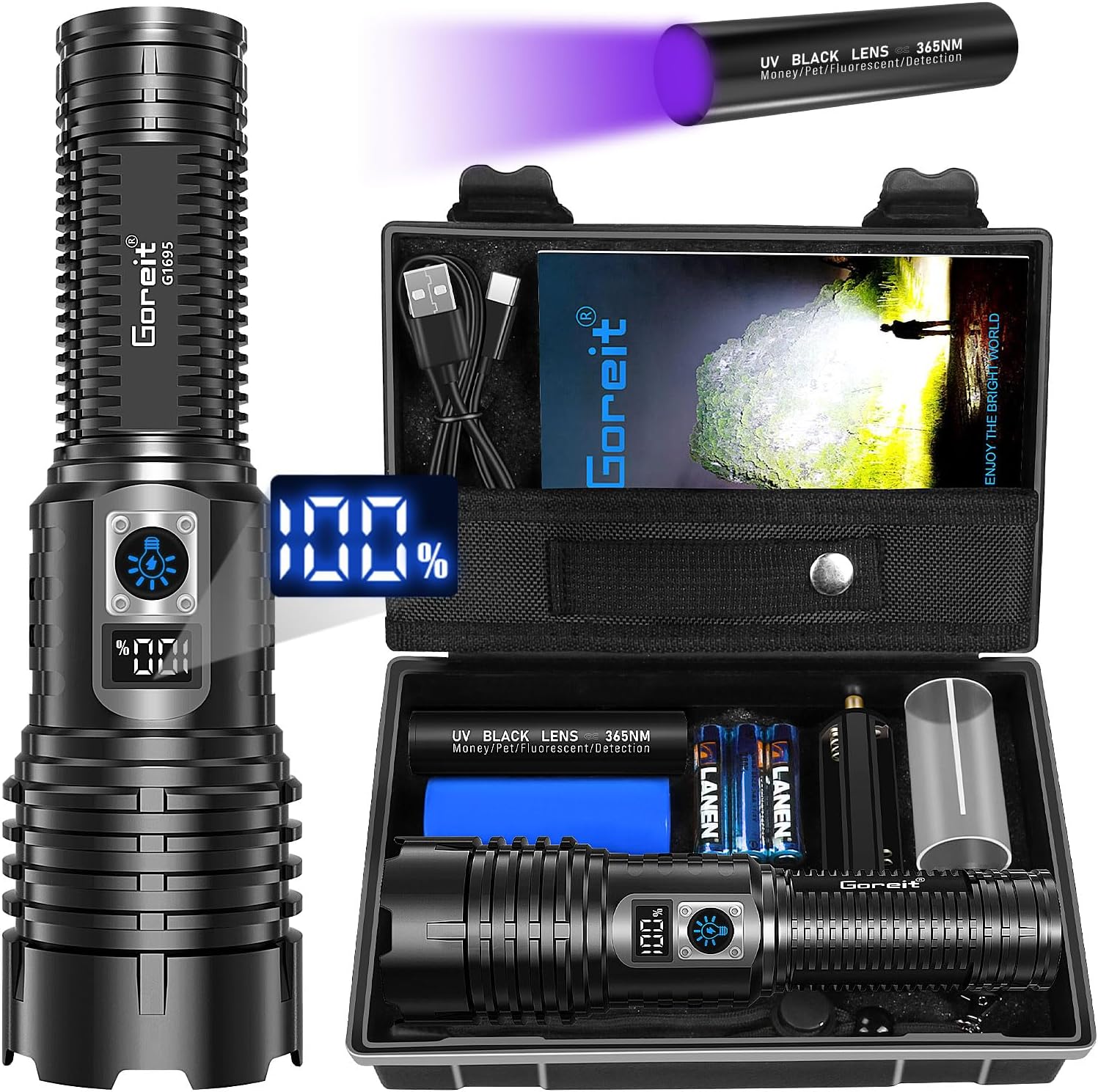 Esgreen 2 Pack Rechargeable Flashlights 1000000 High Lumens, Long Range ...