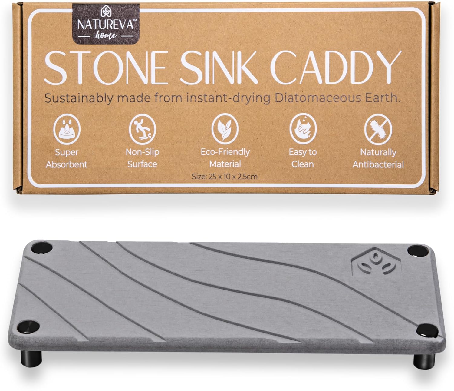 Natureva Home - Stone Sink Caddy | Absorbing Water Instantly | Made of ...