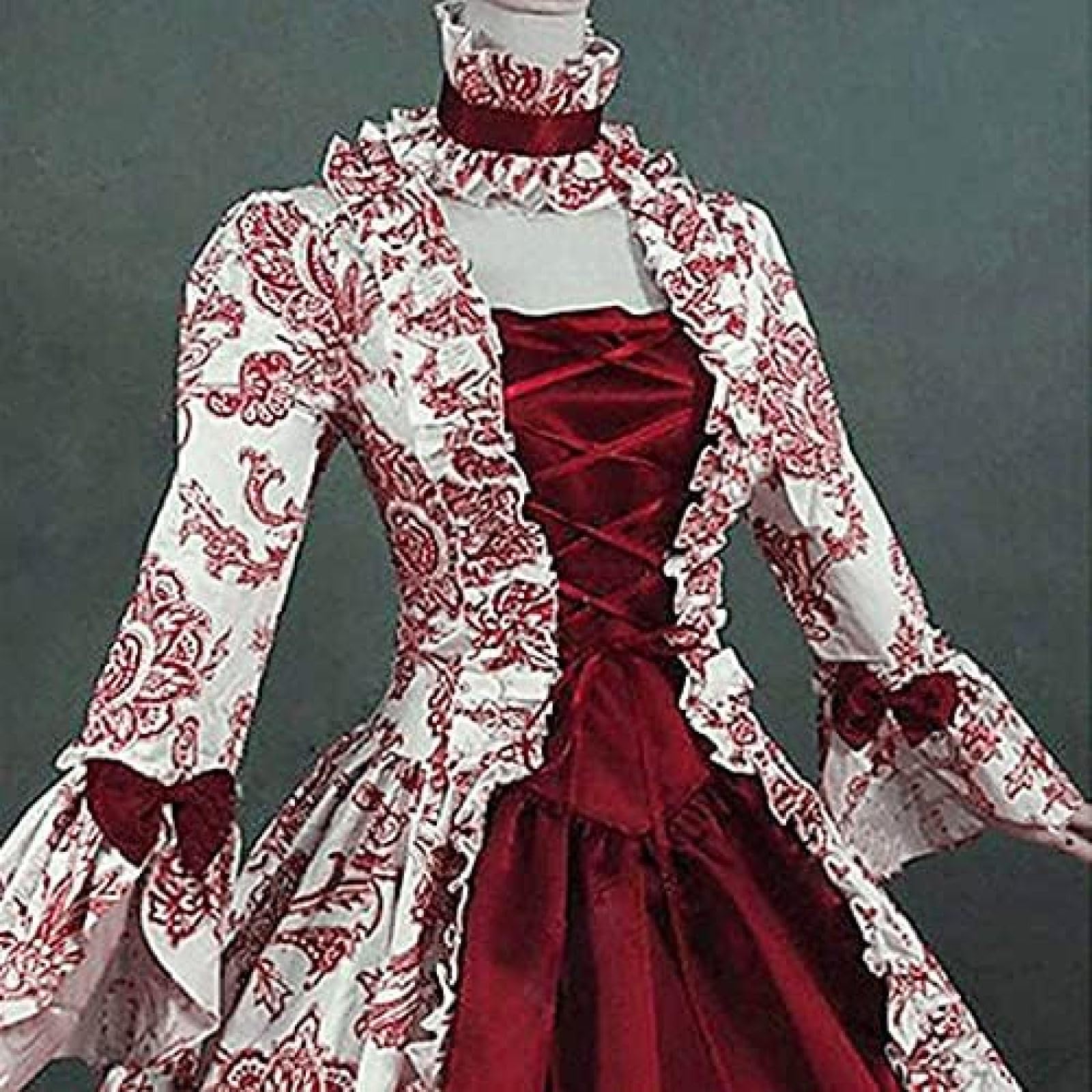 Traje De Vestido Medieval Vermelho