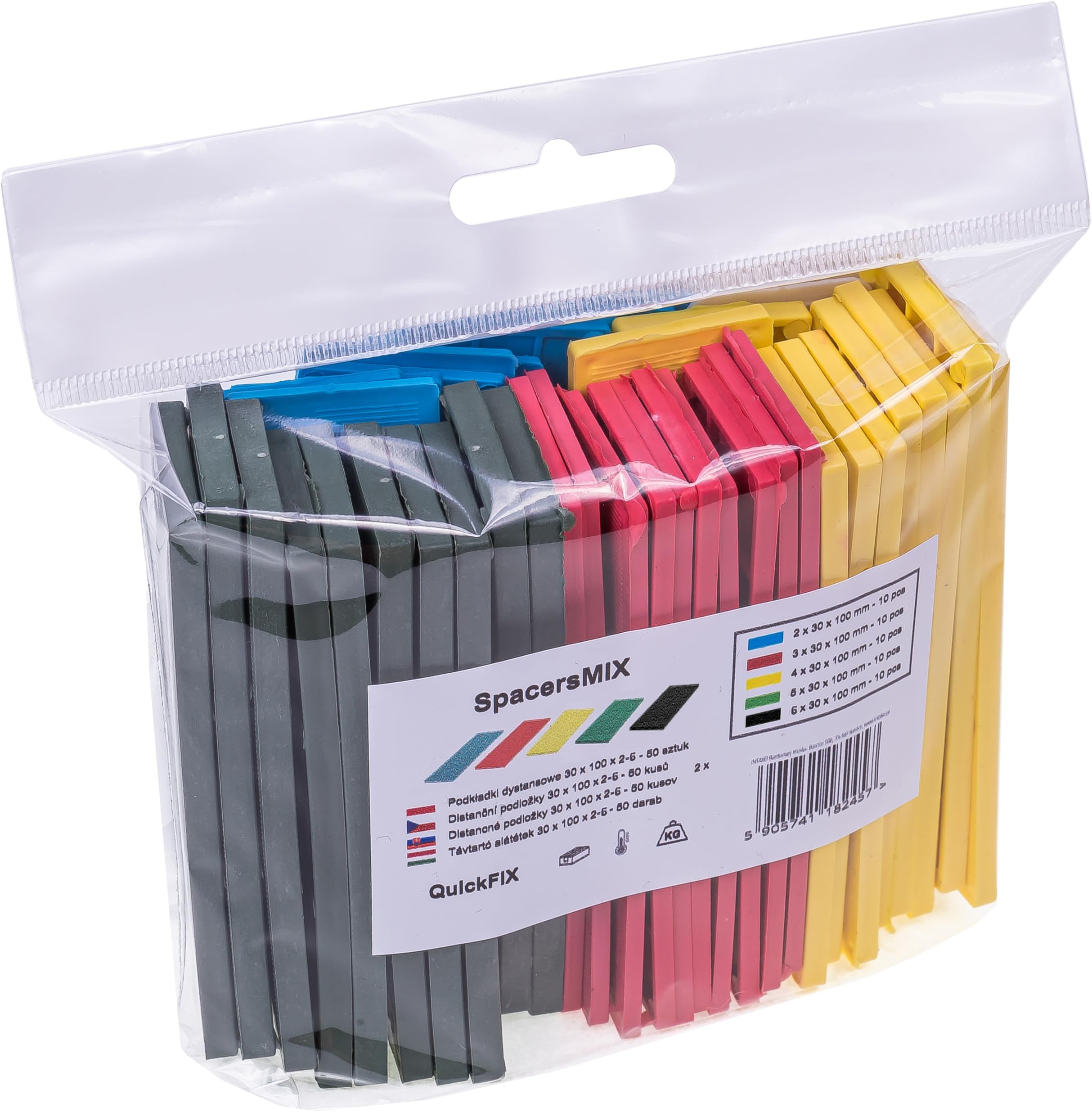 INTAKO - Spessori in Plastica - 50 Pezzi - 30 x 100 mm - Cunei Per ...