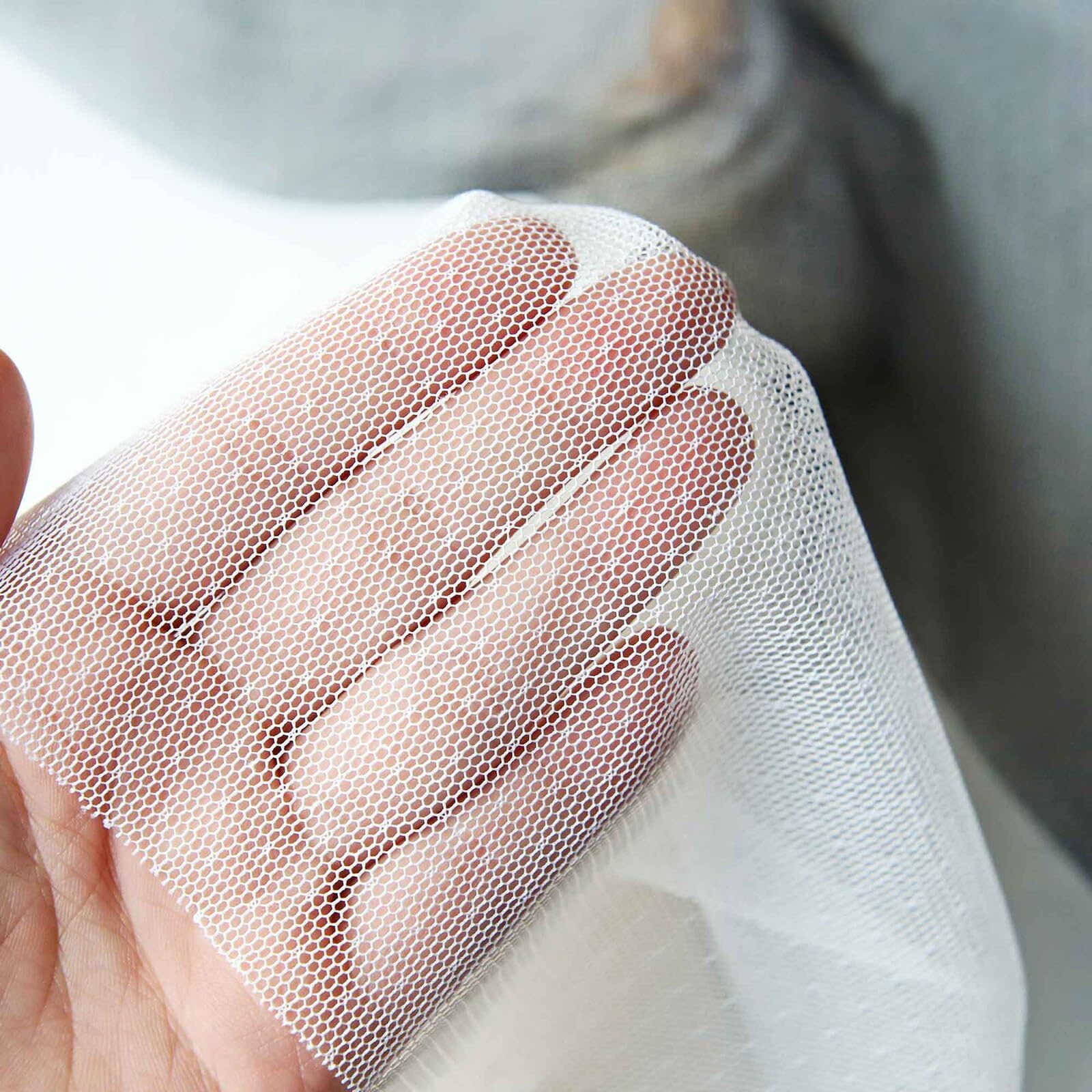 Amazon.com: 80 × 46cm Pre-Cut White and Black Soft Nylon Net Fabric ...