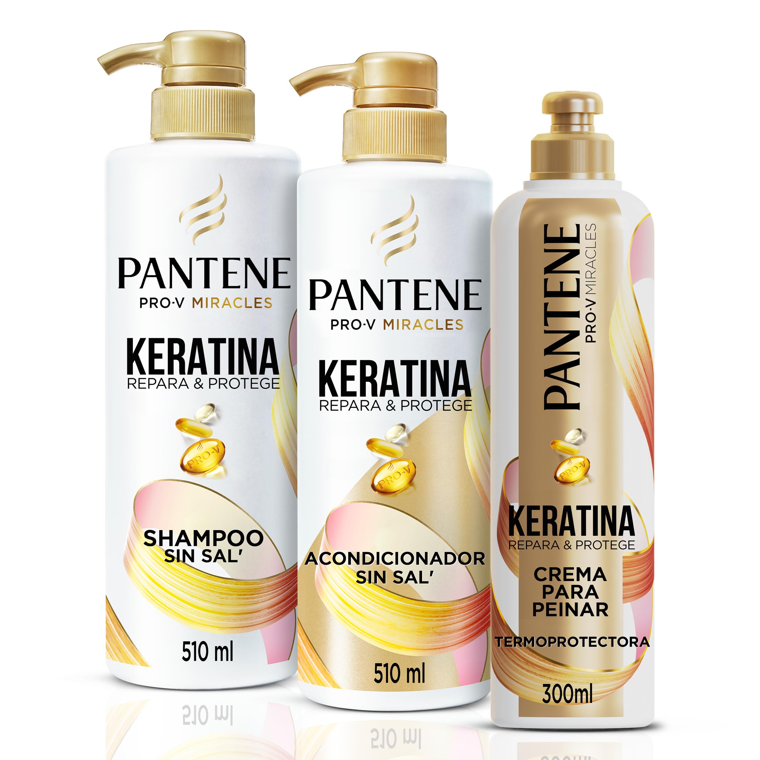 Pantene Shampoo sin sal' cabello seco Keratina con Pro Vitamina B5 510 ...