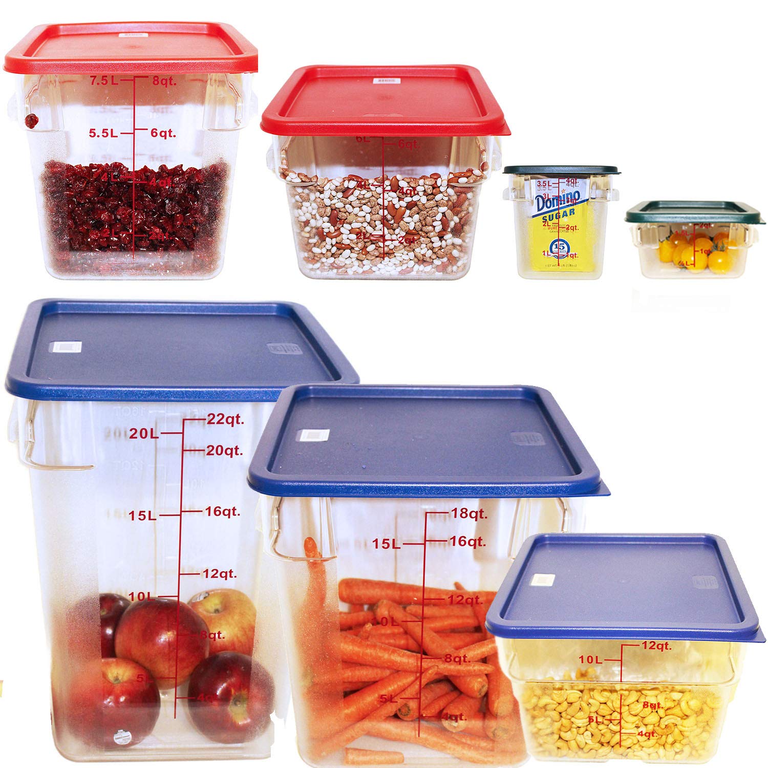 Amazon.com: Tiger Chef Food Storage Square Polycarbonate Container Set ...