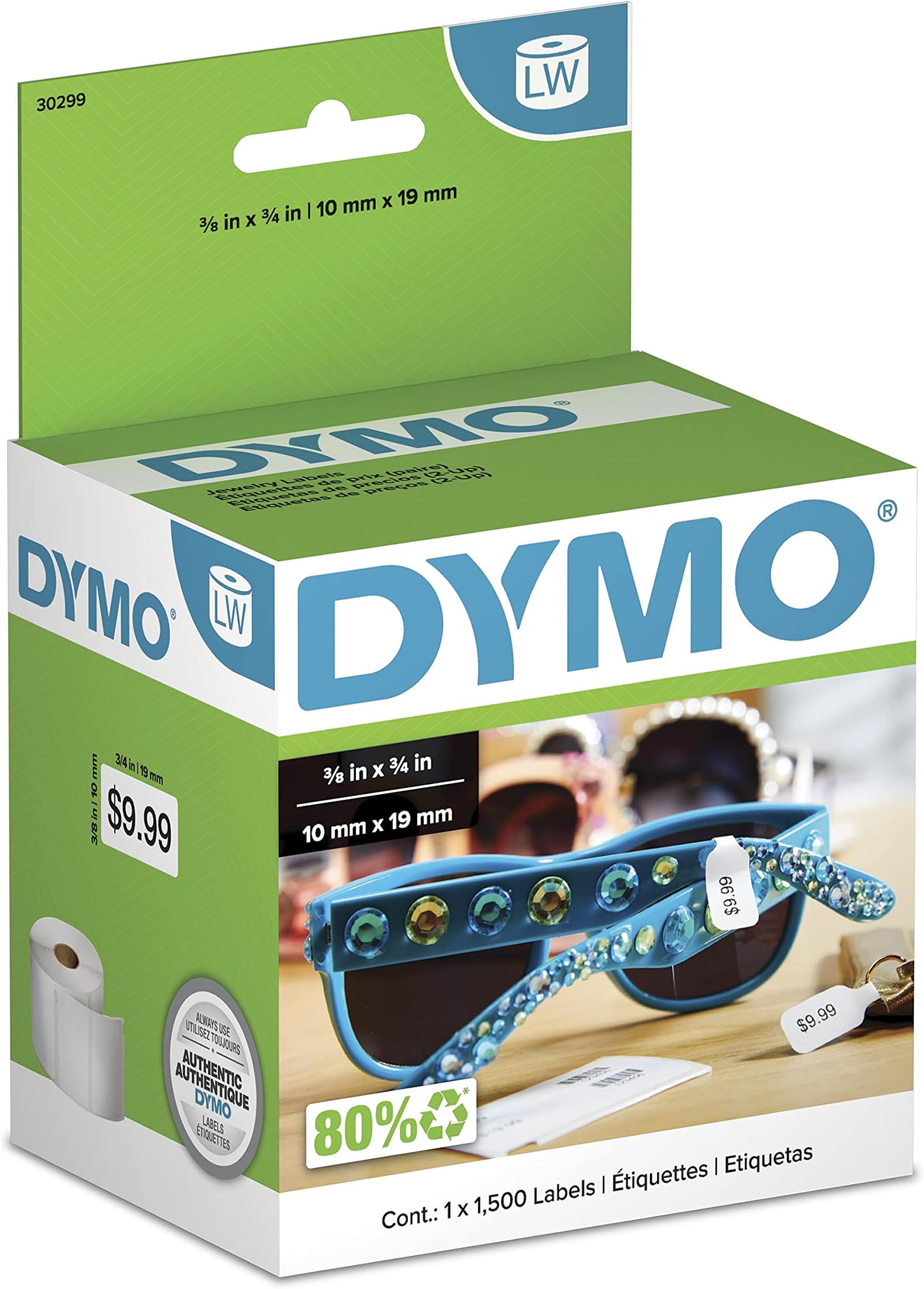 DYMO LW 2-Up Price Tag Labels for LabelWriter Label Printers, White, 3/ ...