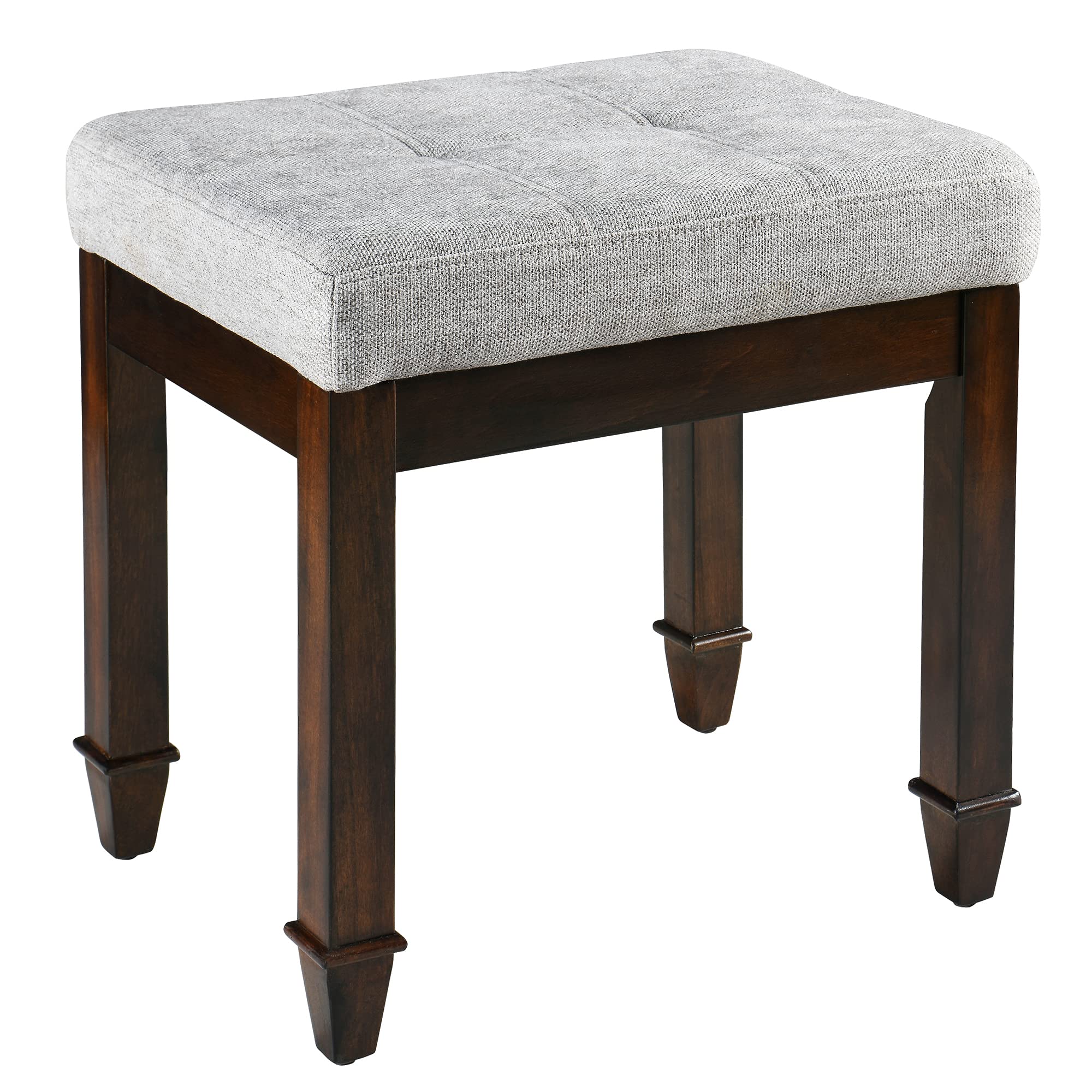 Vanity Stool Bench with Solid Wood Leg, Makeup Dressing Bench with ...