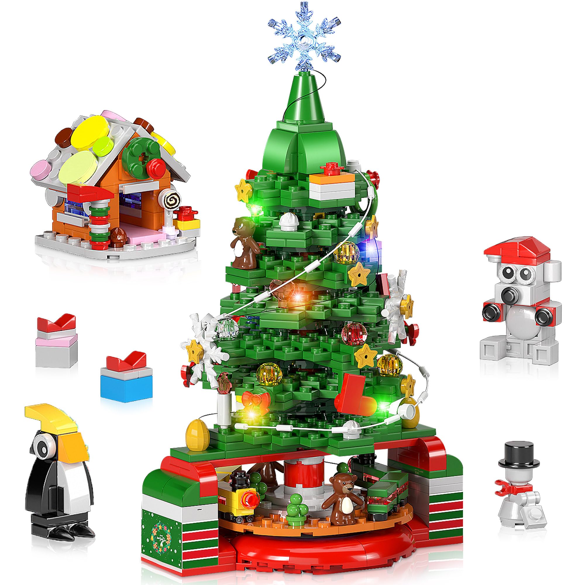 Amazon.com: Flivoosh Christmas Building Blocks, Christmas Tree Building ...
