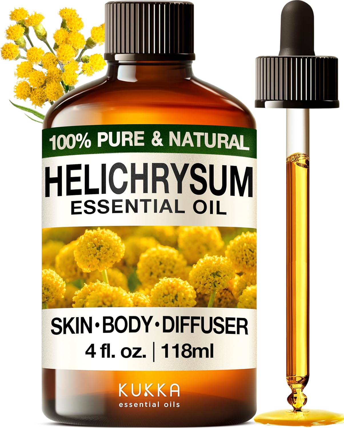 Amazon.com: KUKKA Helichrysum Essential Oil for Skin, Relaxation - 4 fl ...