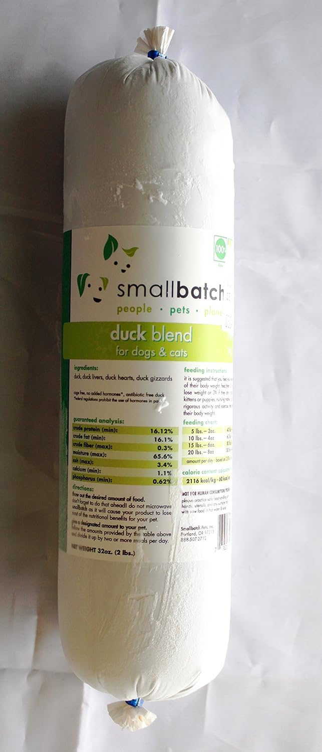 Small Batch Pets, Base Blends Duck Bricks Raw Frozen Dog & Cat Food, 32 ...