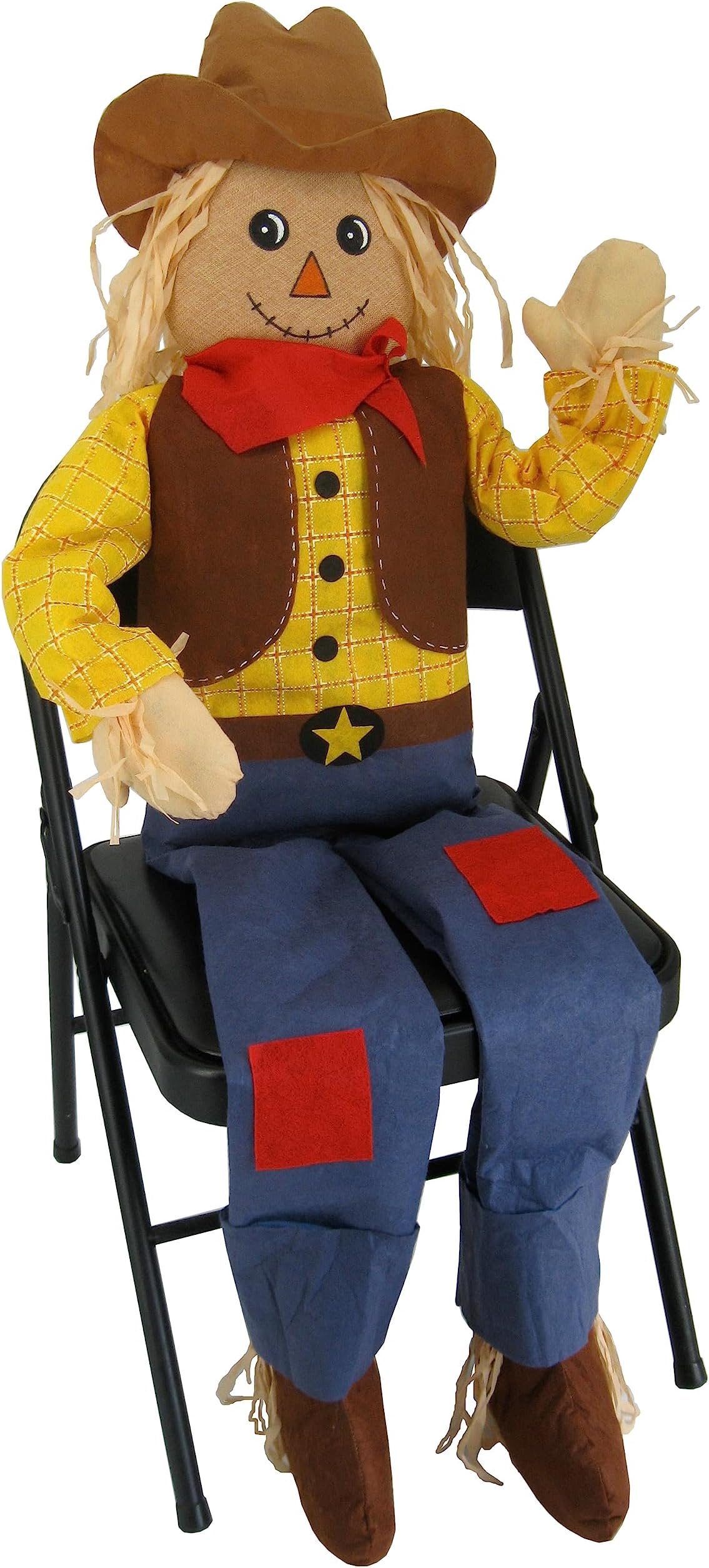 Amazon.com: RZ Express Studios 63" Large Sitting Scarecrow Fall Harvest ...
