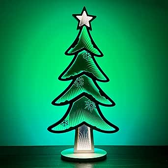 Amazon.com: Elumina Decor - Christmas Tree Infinity Mirror Light with ...