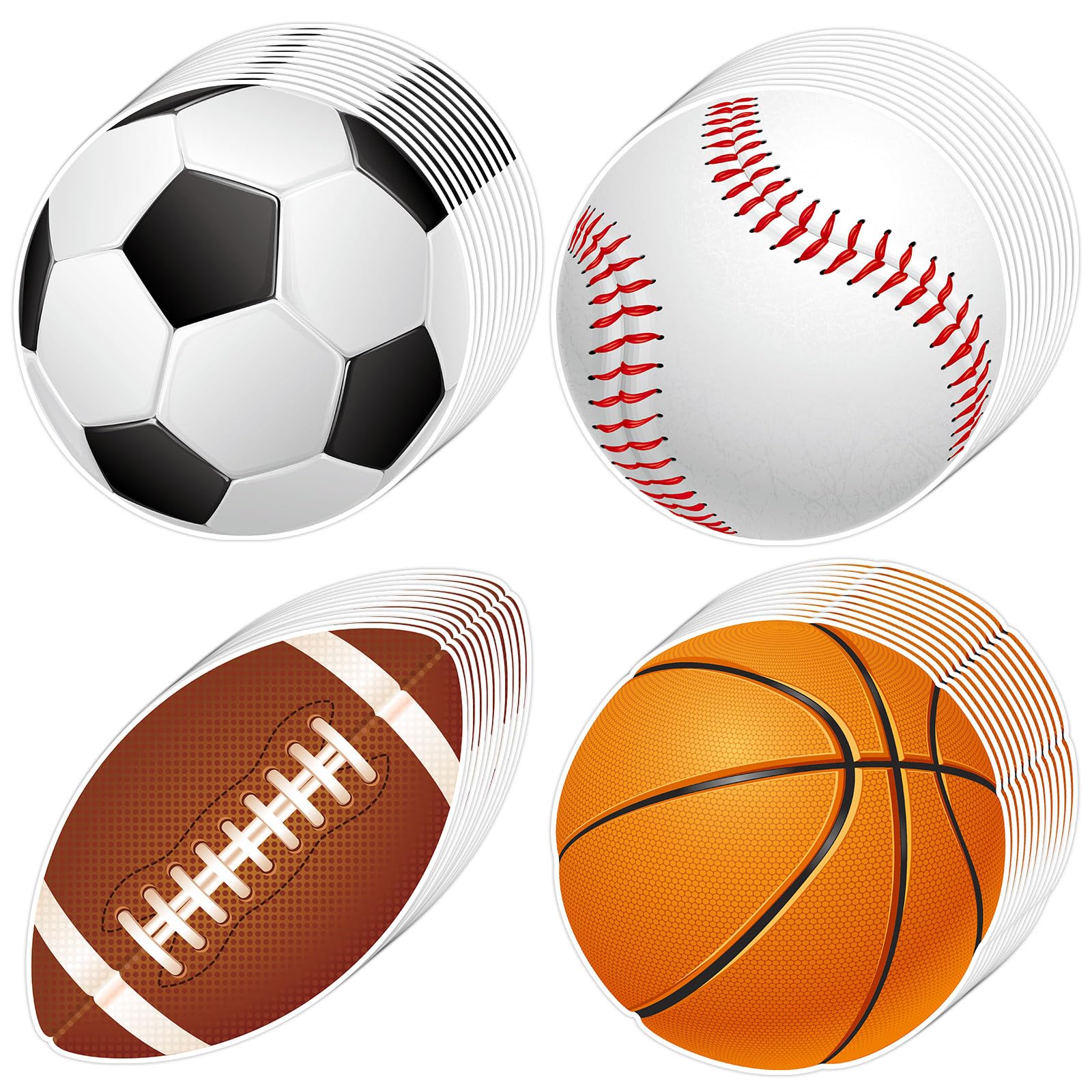 Amazon.com: Whaline 60Pcs Sports Ball Paper Placemats Disposable Rugby ...