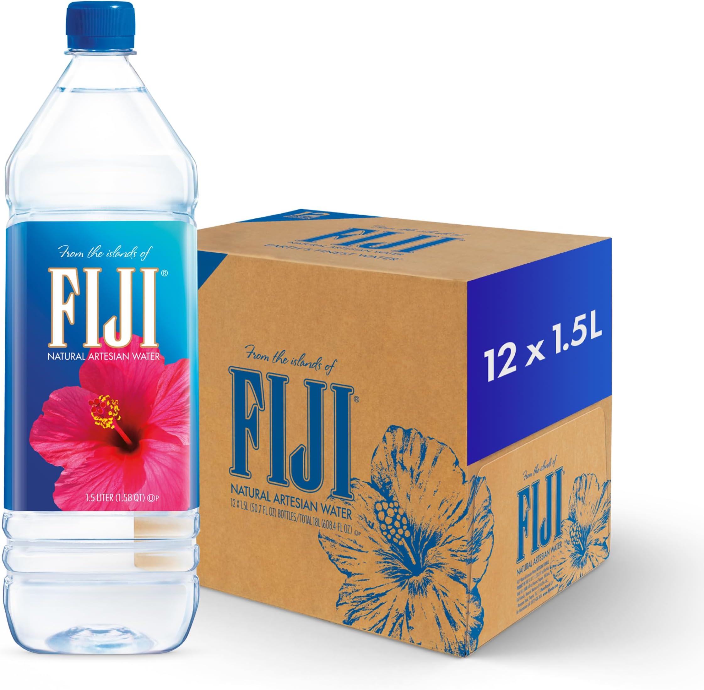 Amazon.com: FIJI Natural Artesian Bottled Water 1.5 Liters / 50.7 Fl ...